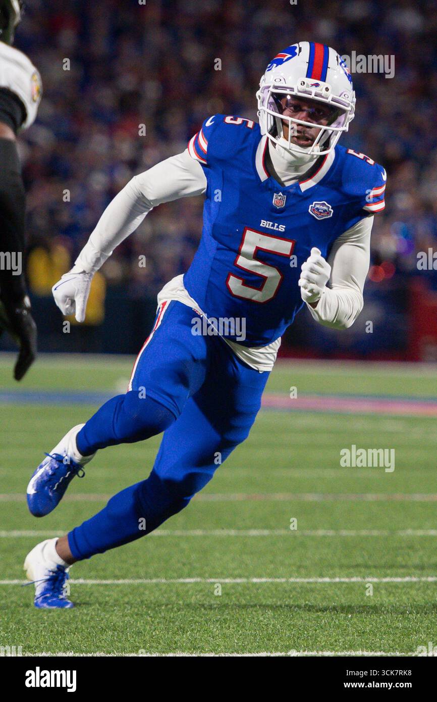 Buffalo Bills wide receiver Joshua Palmer (5) runs on the field during ...