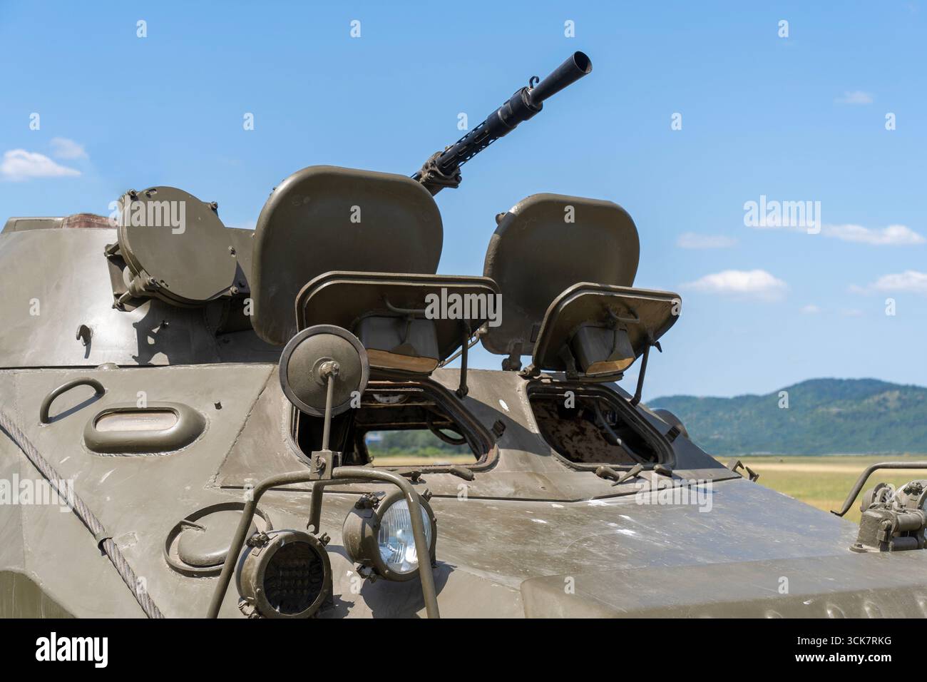 Old soviet BRDM-2 armored reconnaissance vehicle on open field Stock ...