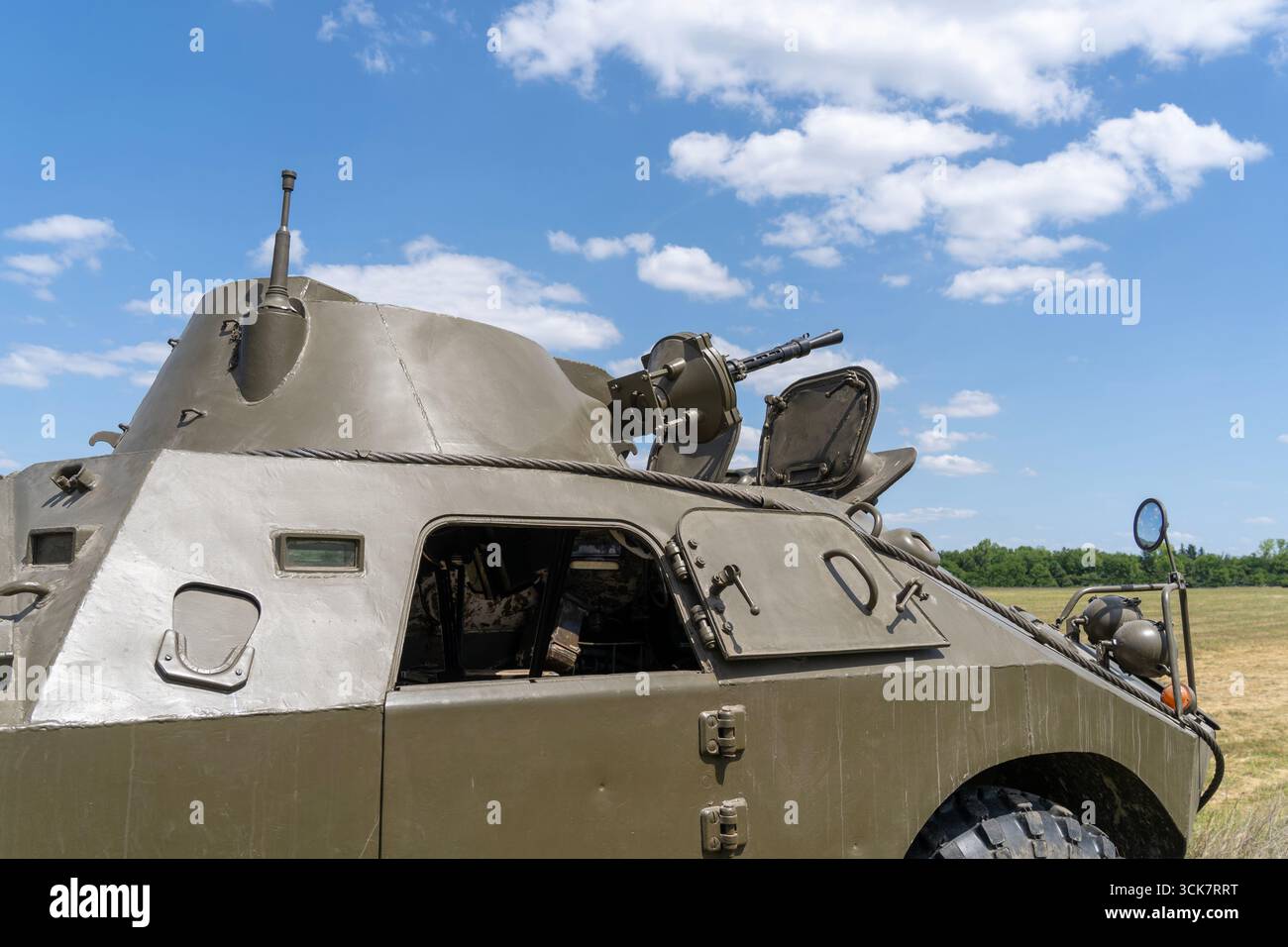 Old soviet BRDM-2 armored reconnaissance vehicle on open field Stock ...