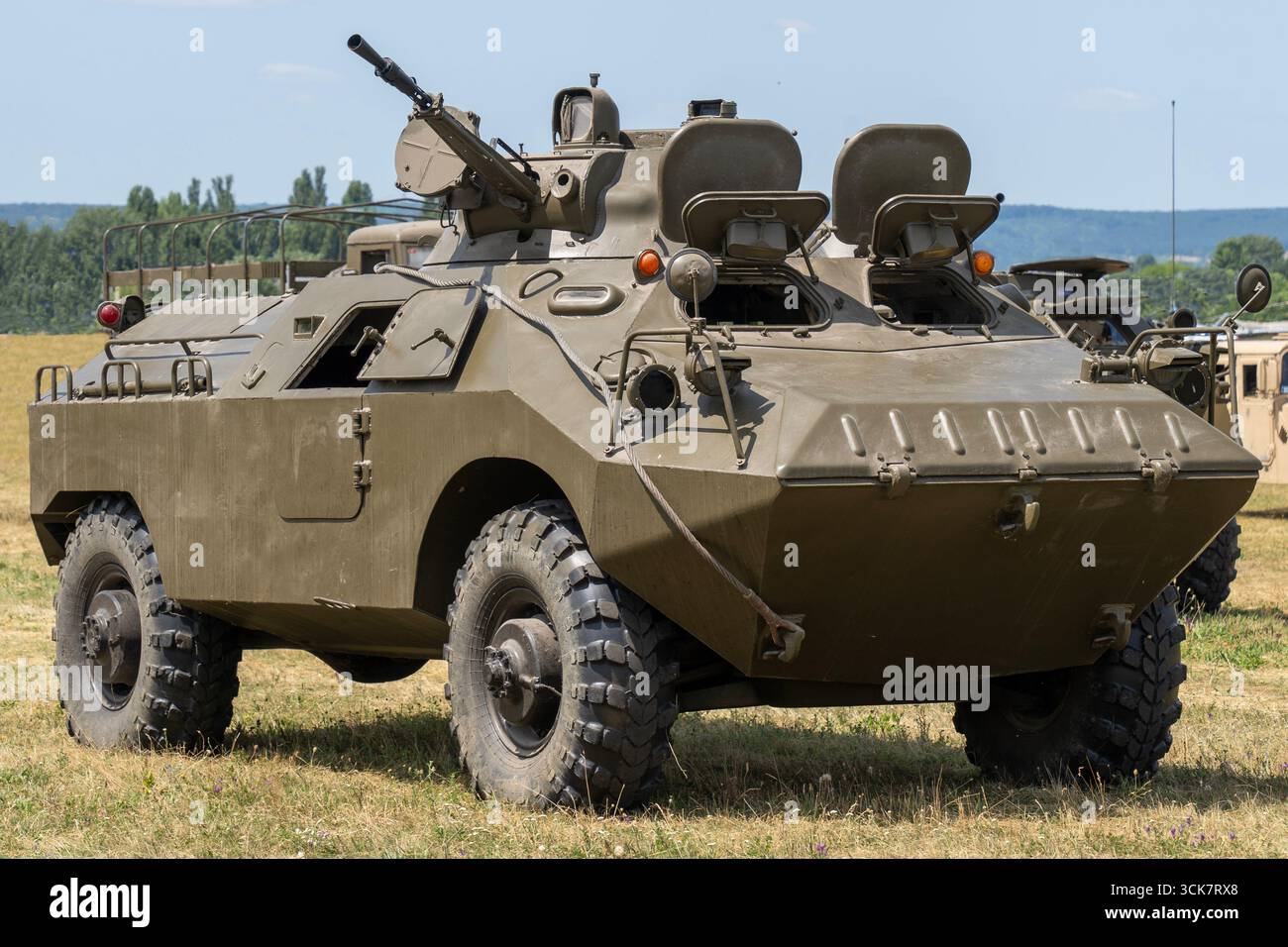 Old soviet BRDM-2 armored reconnaissance vehicle on open field Stock ...