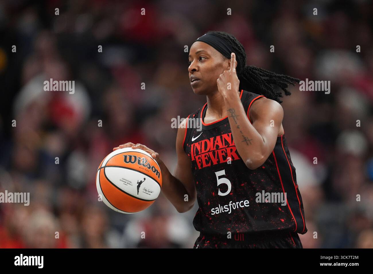 Indiana Fever's Shey Peddy dribbles during the second half of a WNBA ...