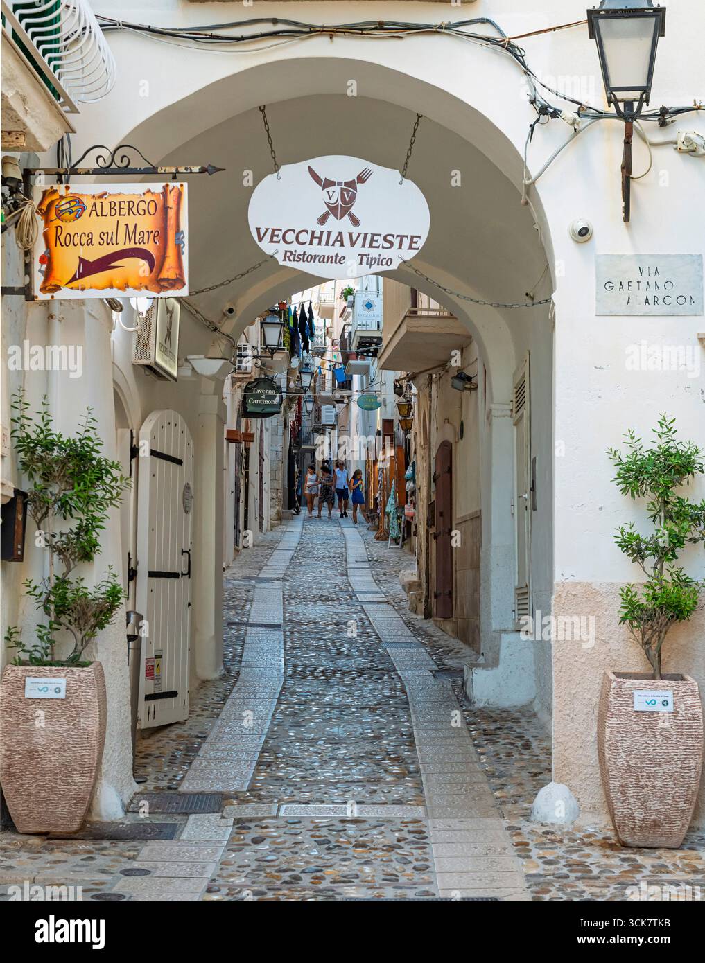 Vieste, Italy - 2 june 2025: capturing a charming, narrow street in ...