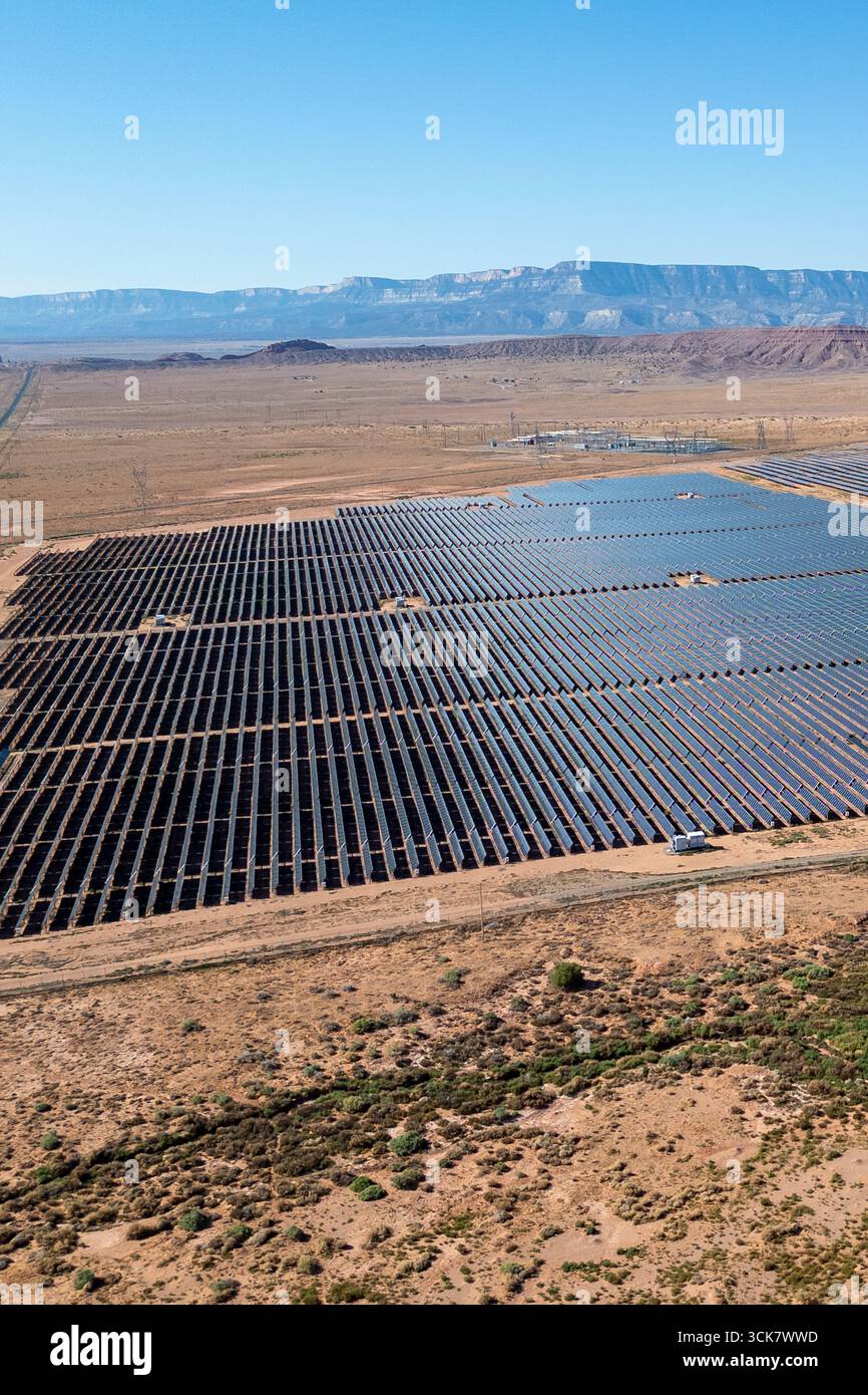 Stock image of Kayenta Navajo Solar Plant. KAYENTA, ARIZONA - an aerial ...