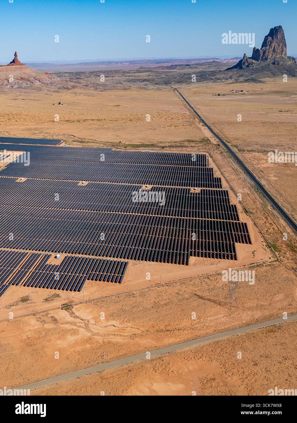 Stock image of Kayenta Navajo Solar Plant. KAYENTA, ARIZONA - an aerial ...