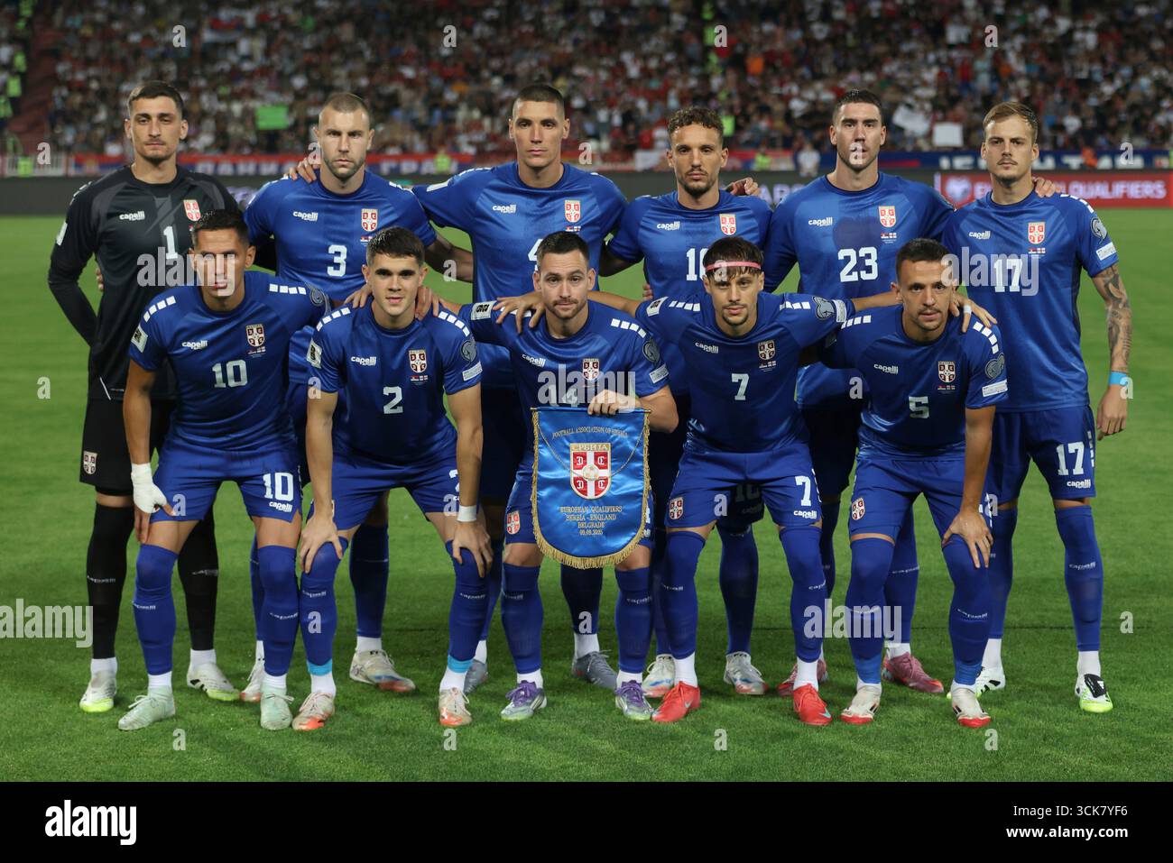Serbia's squad pose for a photograph before the country's World Cup ...