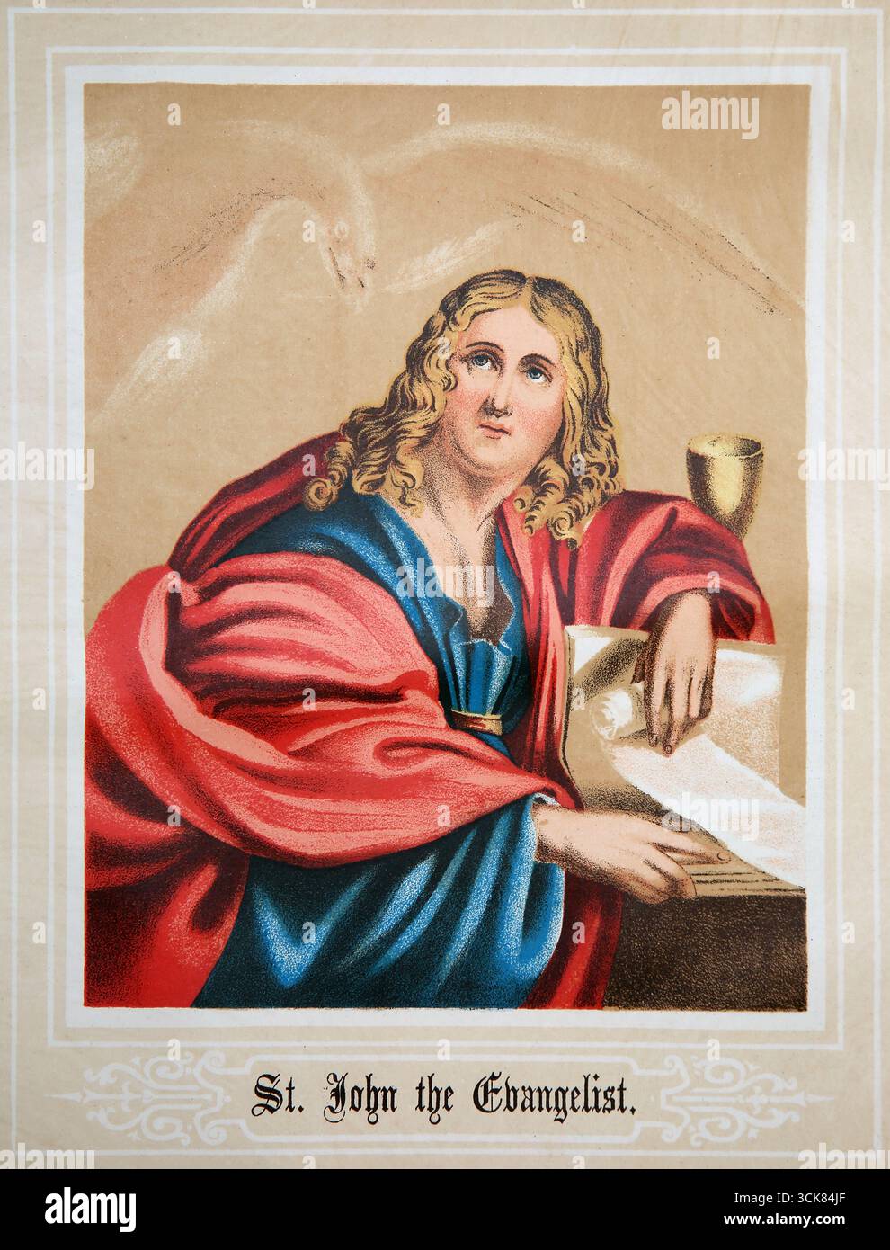 Chromo-Lithograph of Saint John the Evangelist from Antique 19th ...