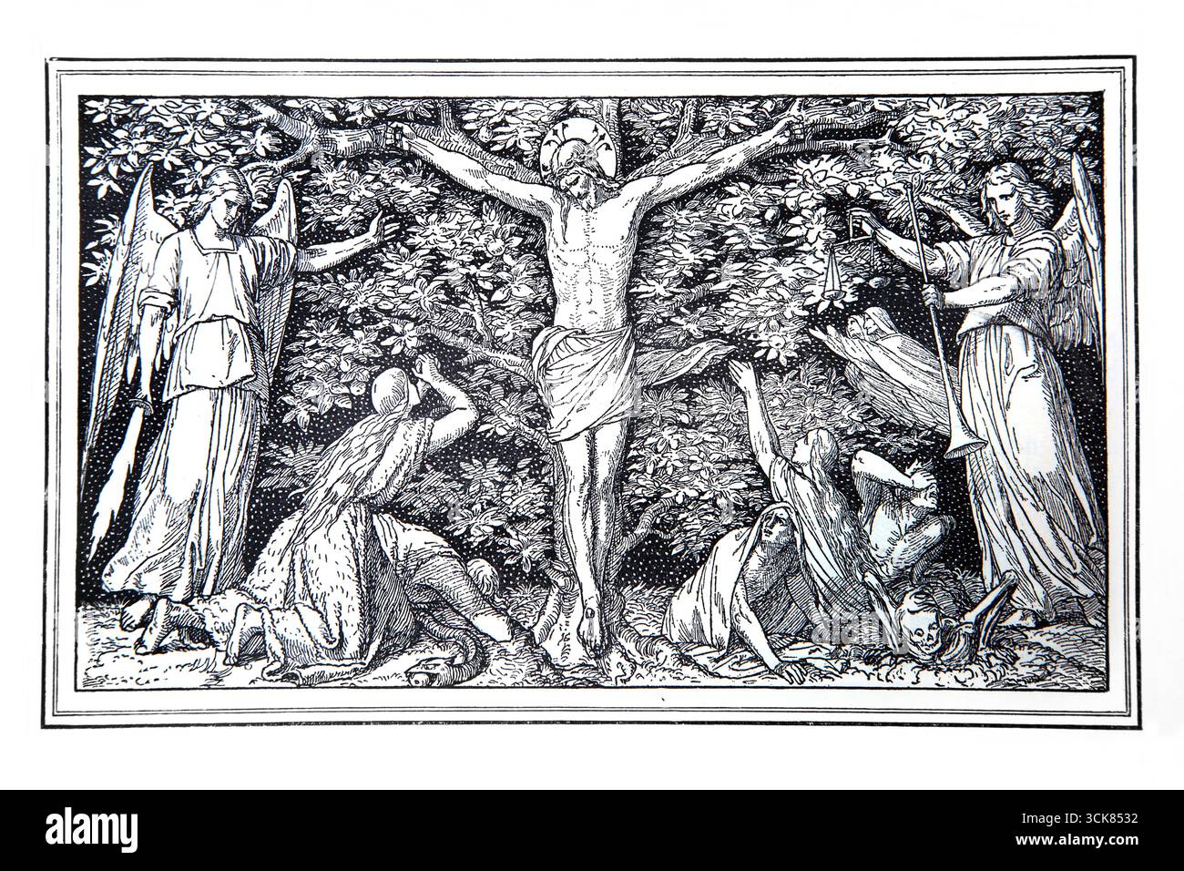 Jesus crucified woodcut Cut Out Stock Images & Pictures - Alamy