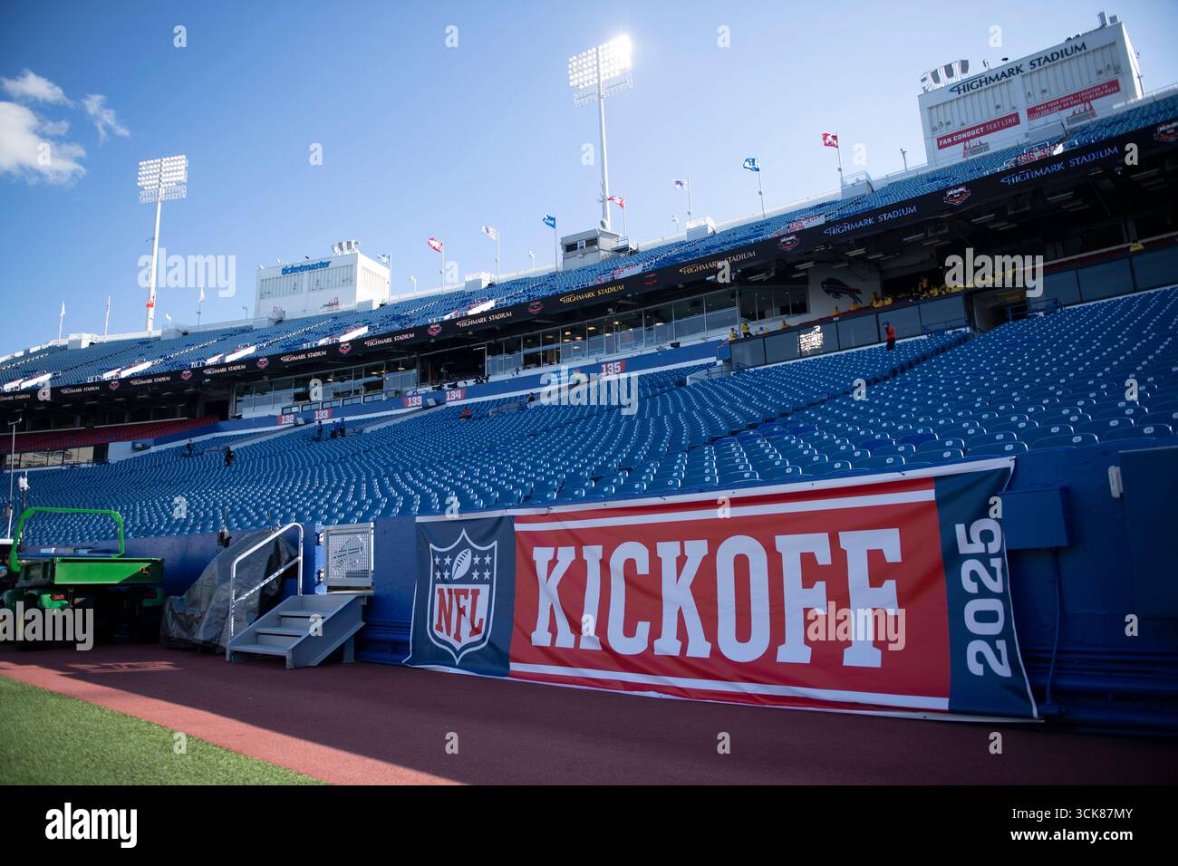 An NFL Kickoff banner shown at Highmark Stadium before an NFL football ...