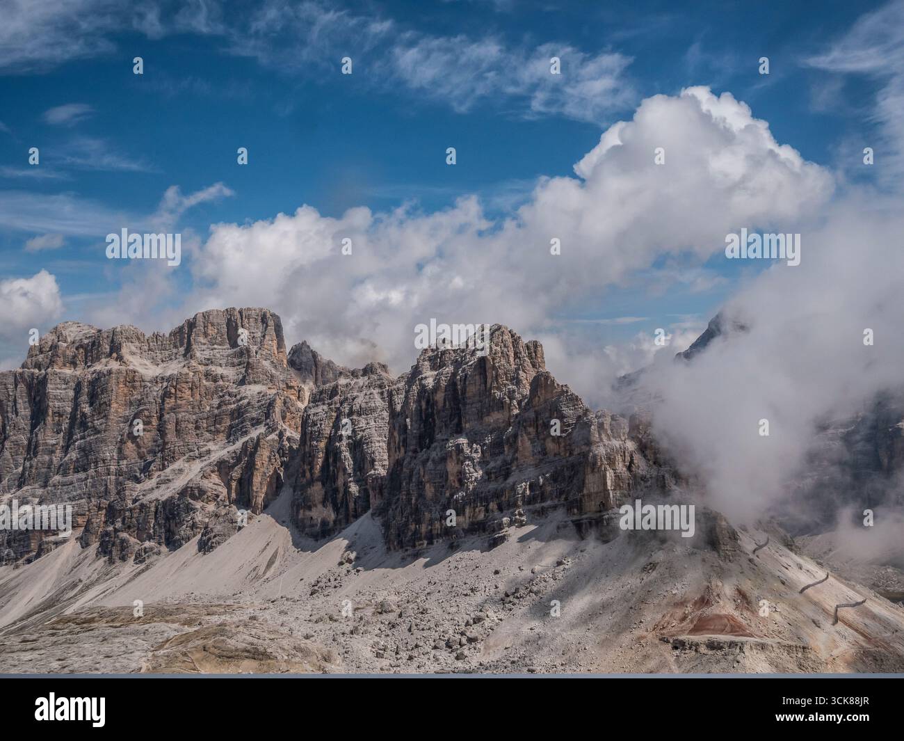 Scenic image of the Fanis and Tofana group of mountains as seen from ...