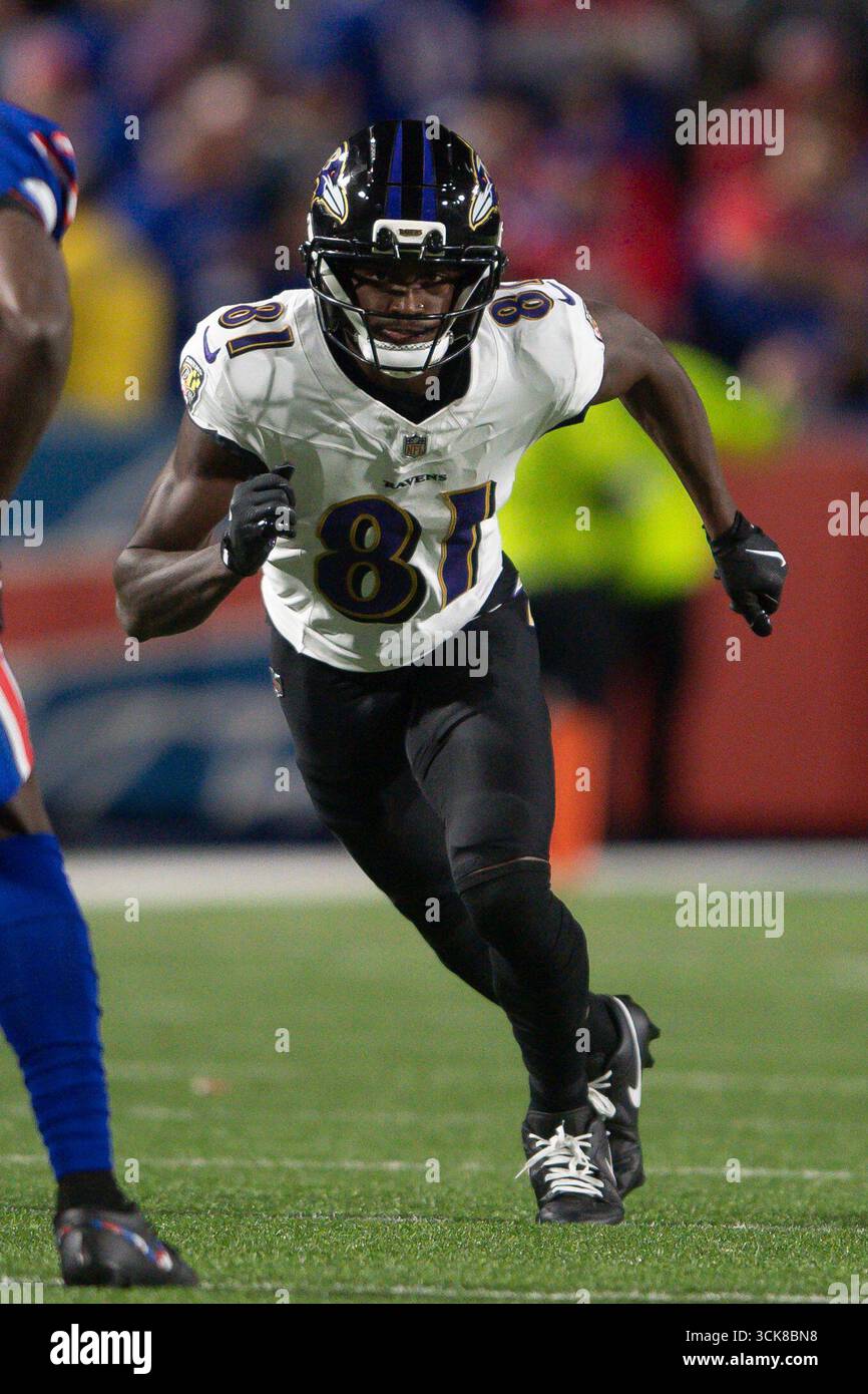 Baltimore Ravens wide receiver Devontez Walker (81) runs on the field ...