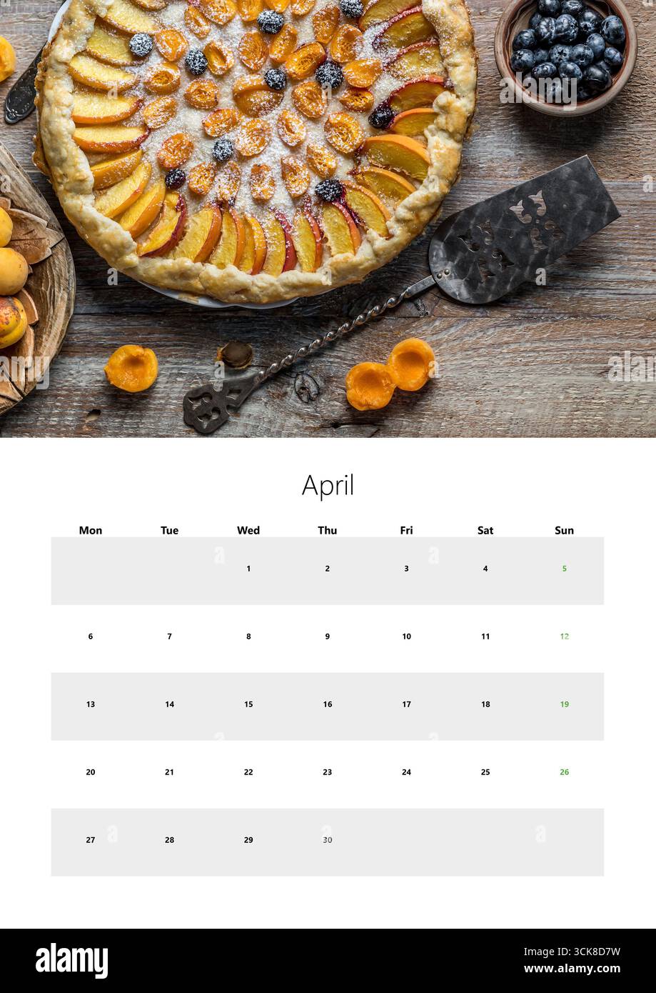 A3 Format Wall Flip Calendar 2026 Easy To Print Starting With April And ...