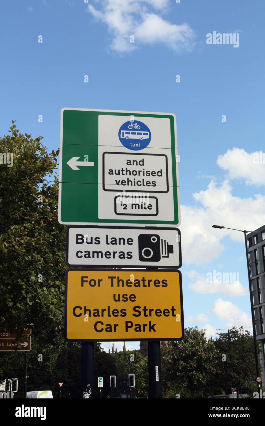 Road signs Inner ring road Sheffield city centre England UK Stock Photo ...
