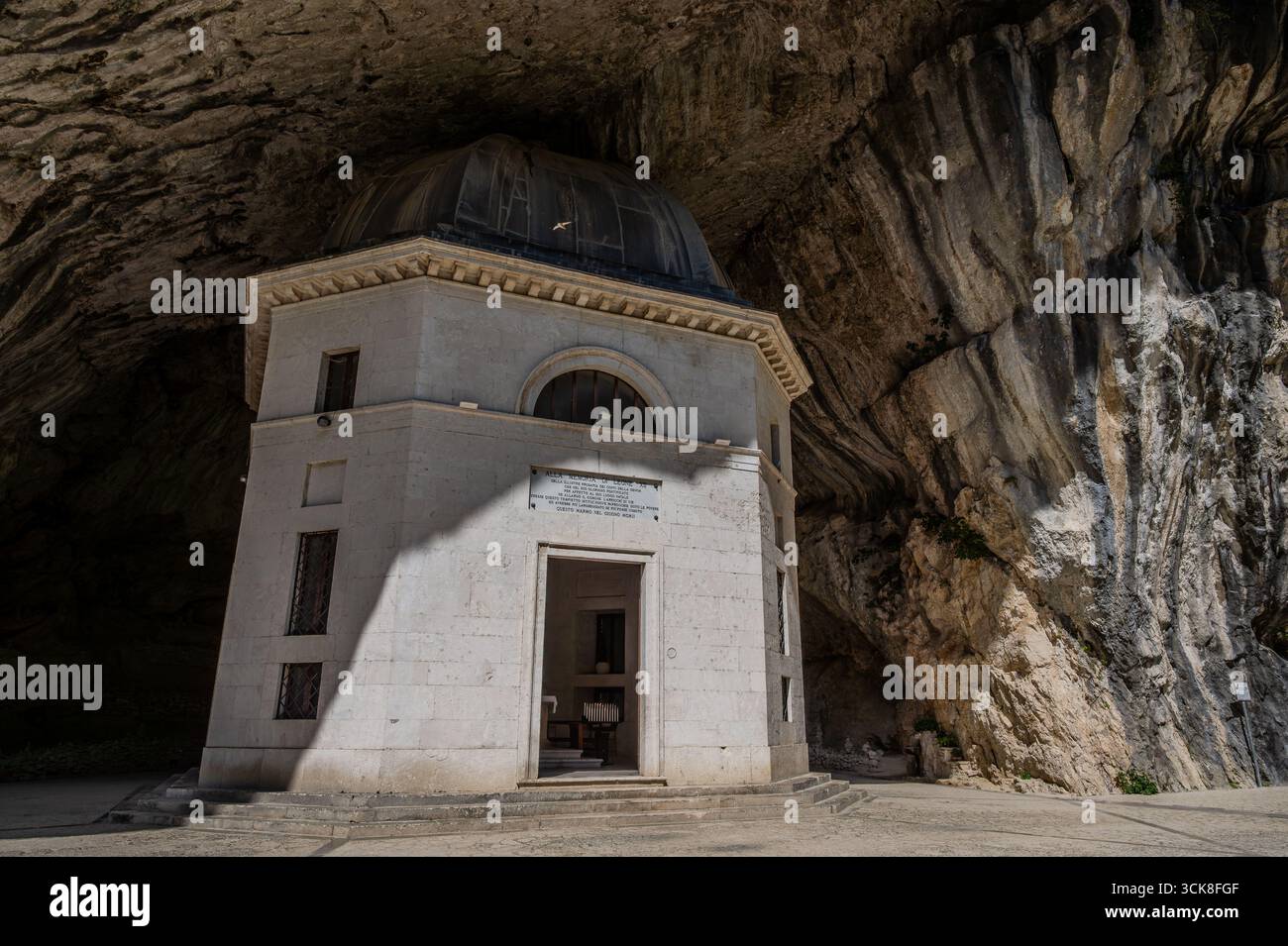 The Valadier Temple was built in 1828 next to an enormous cave at the ...