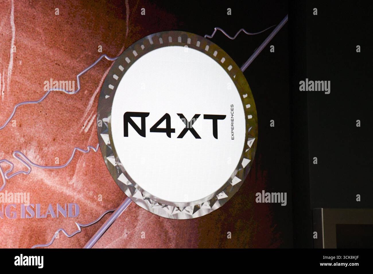 N4XT Experiences signage is displayed as Russell Westbrook visits the Empire State Building in ...