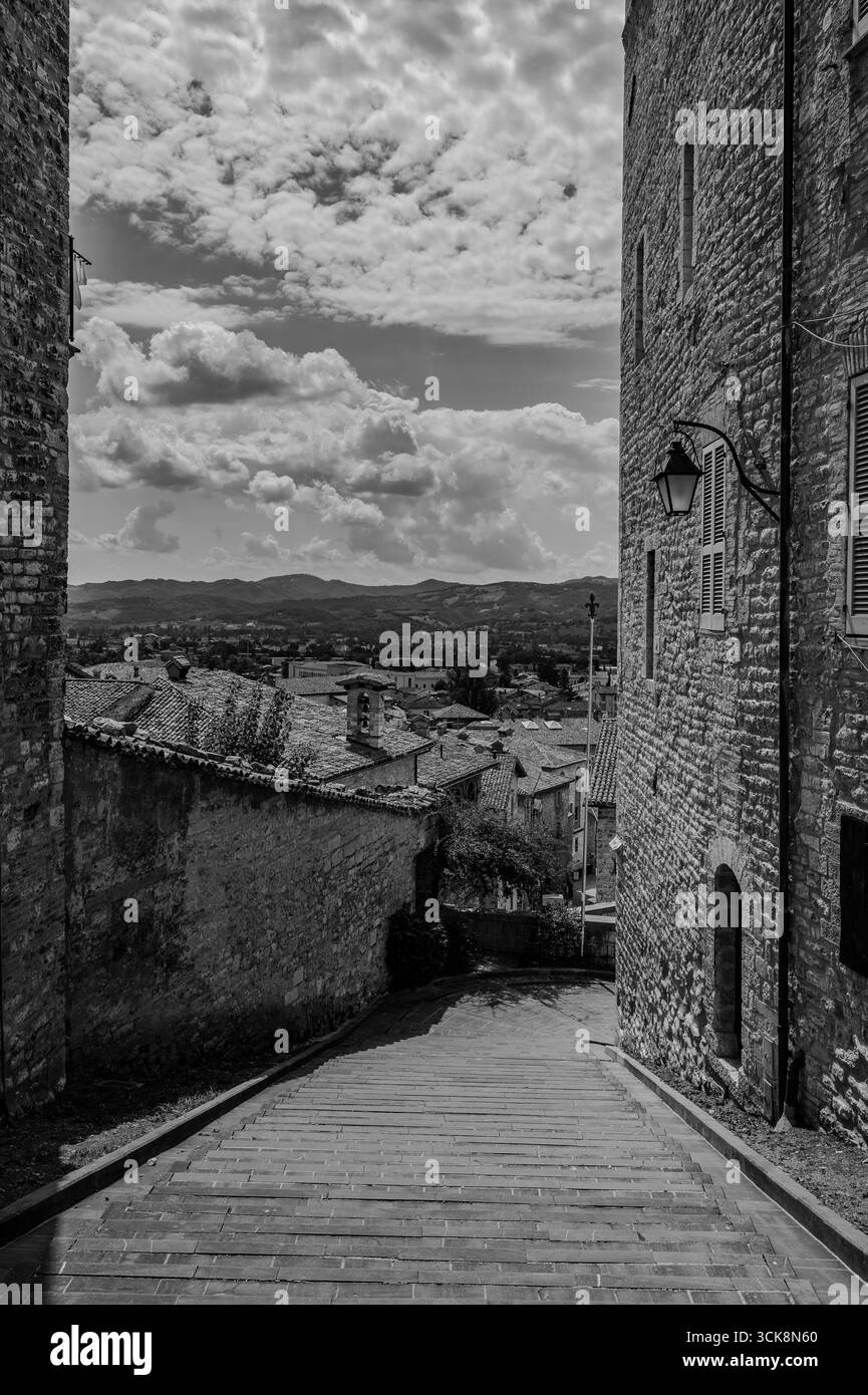 Gubbio is a medieval town in Umbria. Its Colle Eletto cable car ascends ...