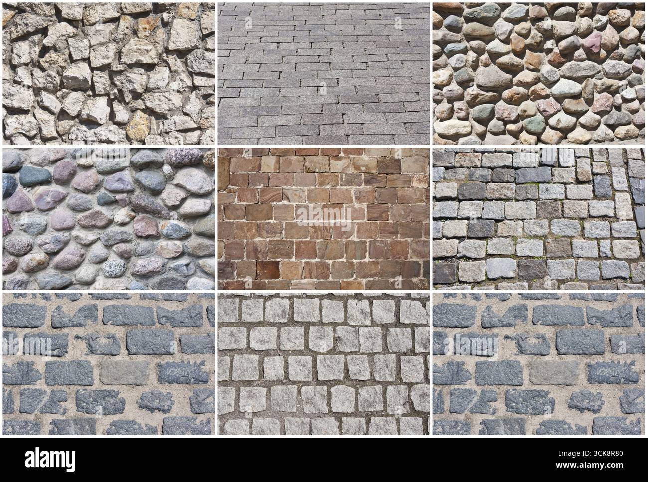 Cobbled pavement road Cut Out Stock Images & Pictures - Alamy