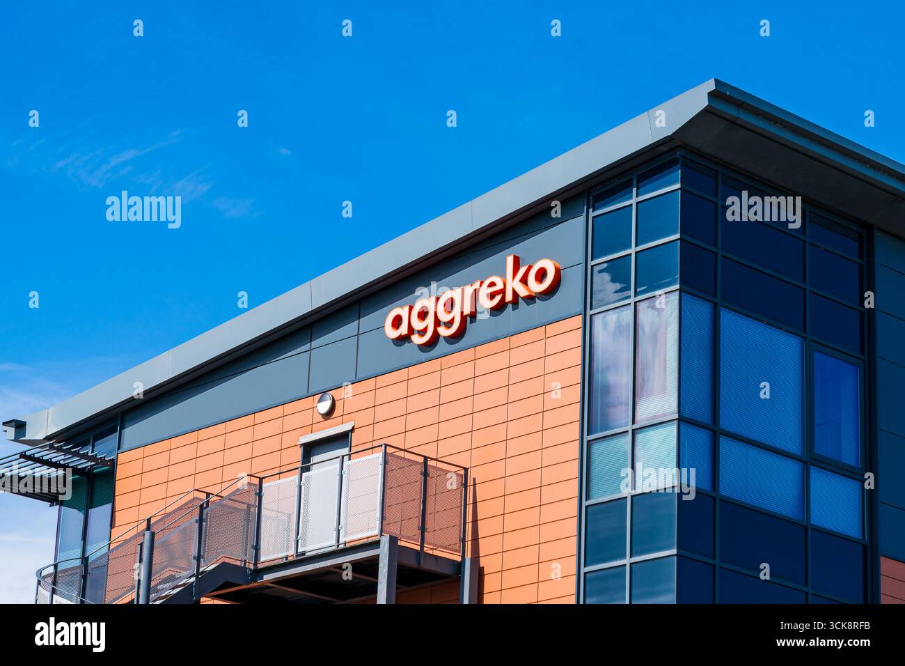 Cannock, Staffordshire, UK – September 9th 2025: Logotype of Aggreko, a ...