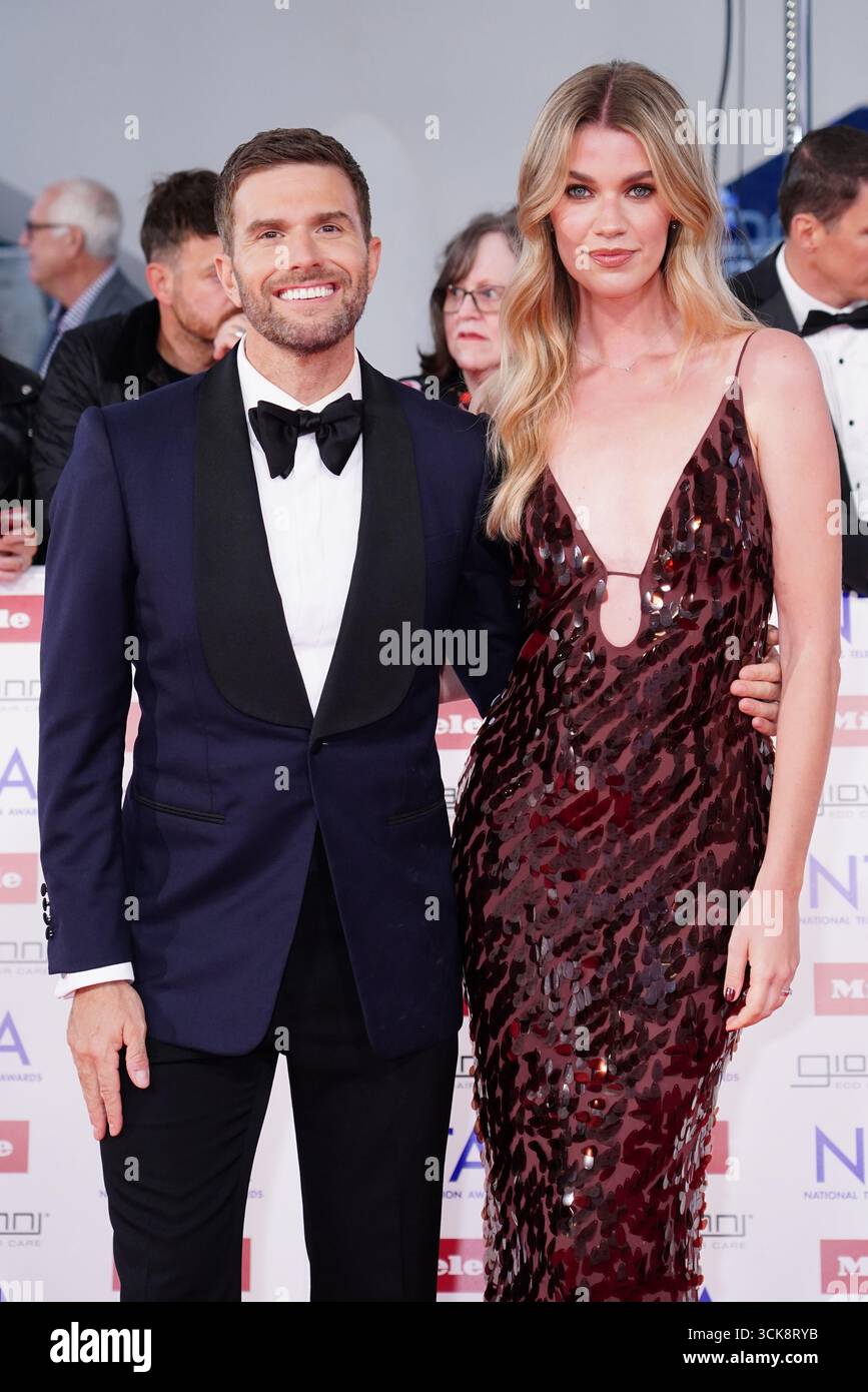 Joel Dommett and Hannah Cooper-Dommett arriving for the National ...