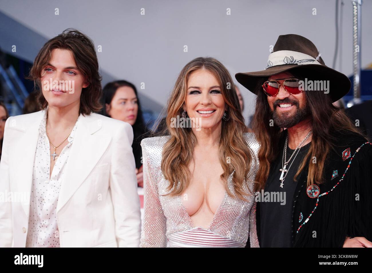 Damian and Elizabeth Hurley, and Billy Ray Cyrus arriving for the National Television Awards at ...