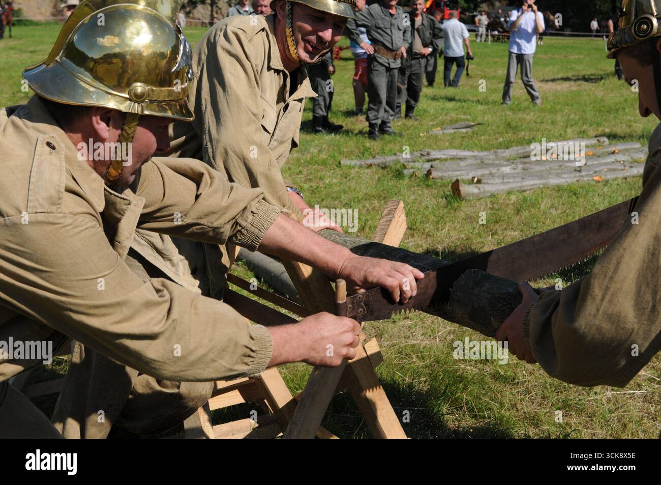 Firefighters in vintage uniforms hi-res stock photography and images ...