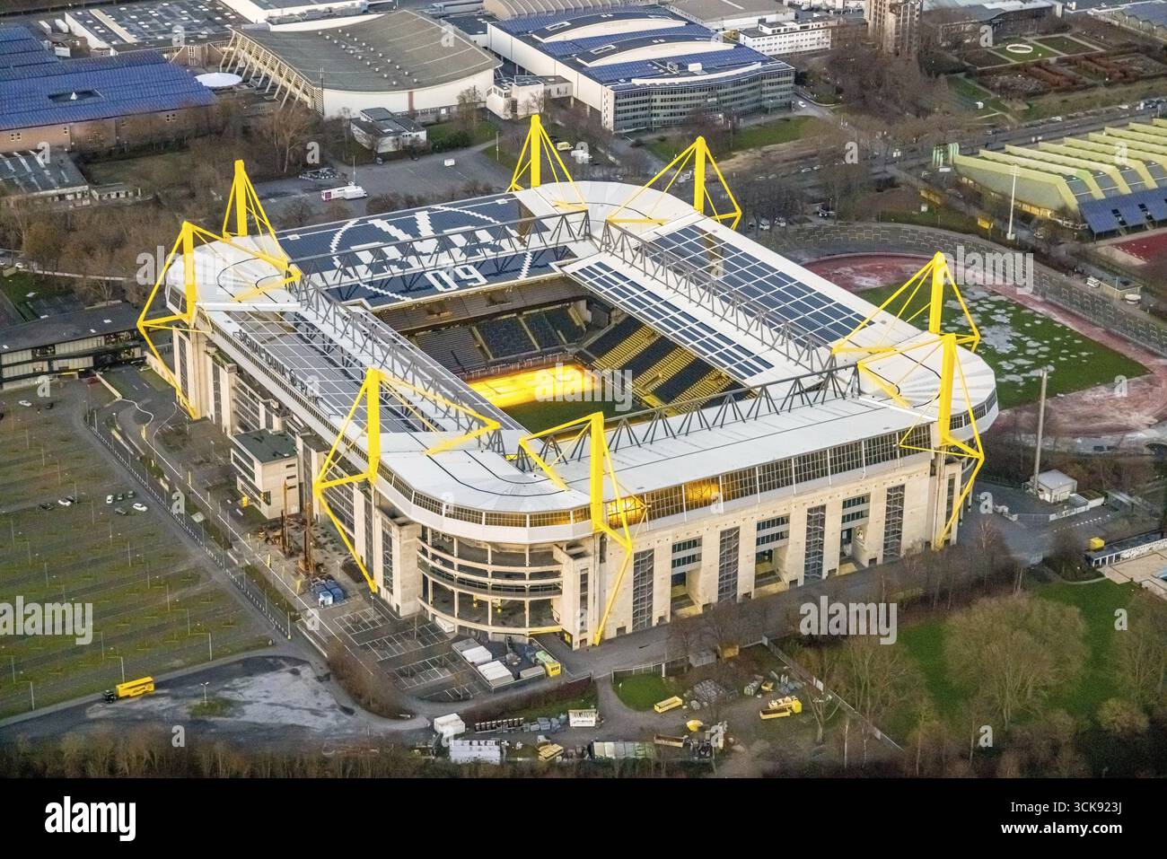 Aerial photo, Signal Iduna Park, Bundesliga stadium BVB 09 Dortmund ...