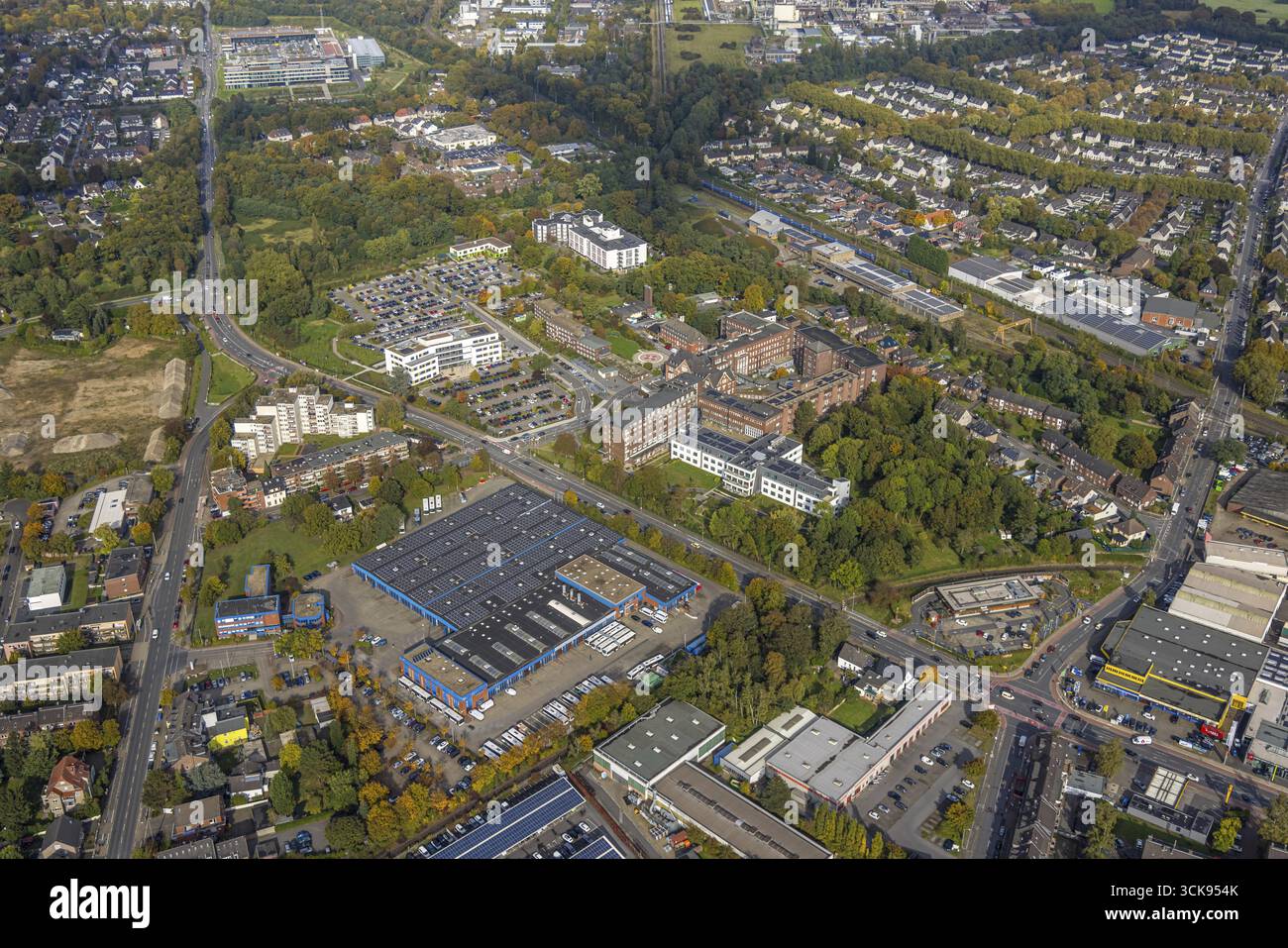 Aerial view, Stiftung Krankenhaus Bethanien Klinik Moers, Seniorenstift ...