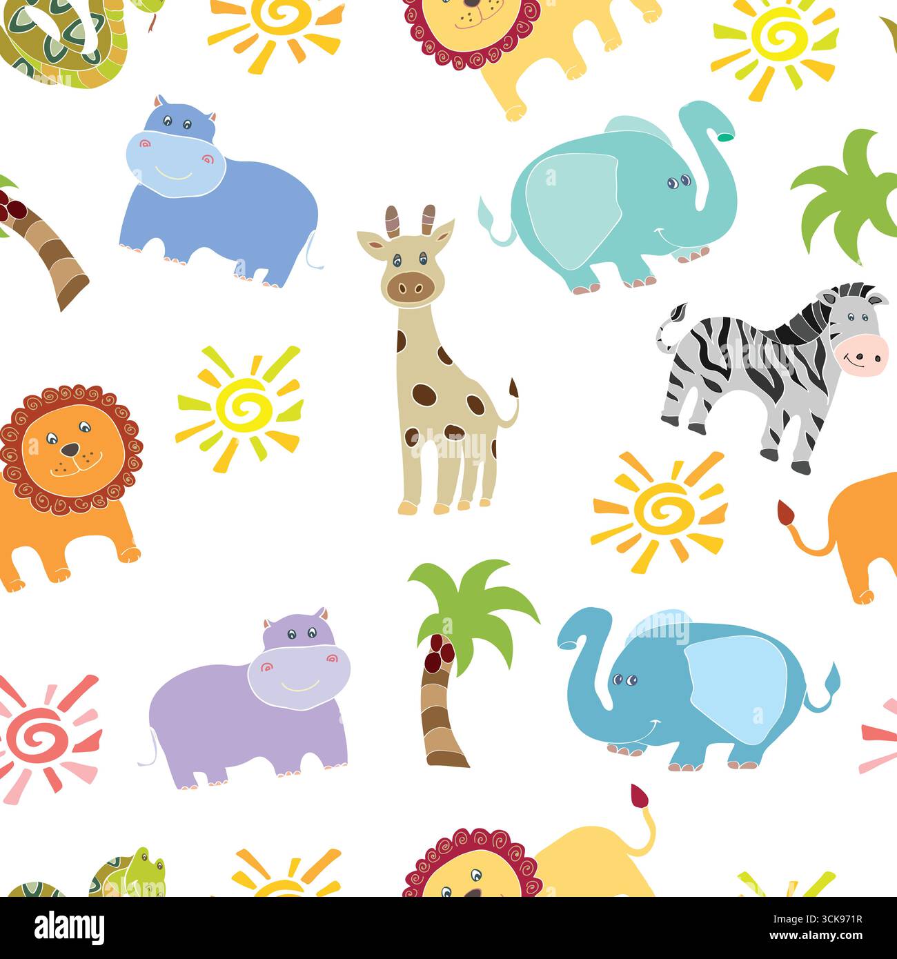 Adorable forest animals pattern Stock Vector Images - Alamy