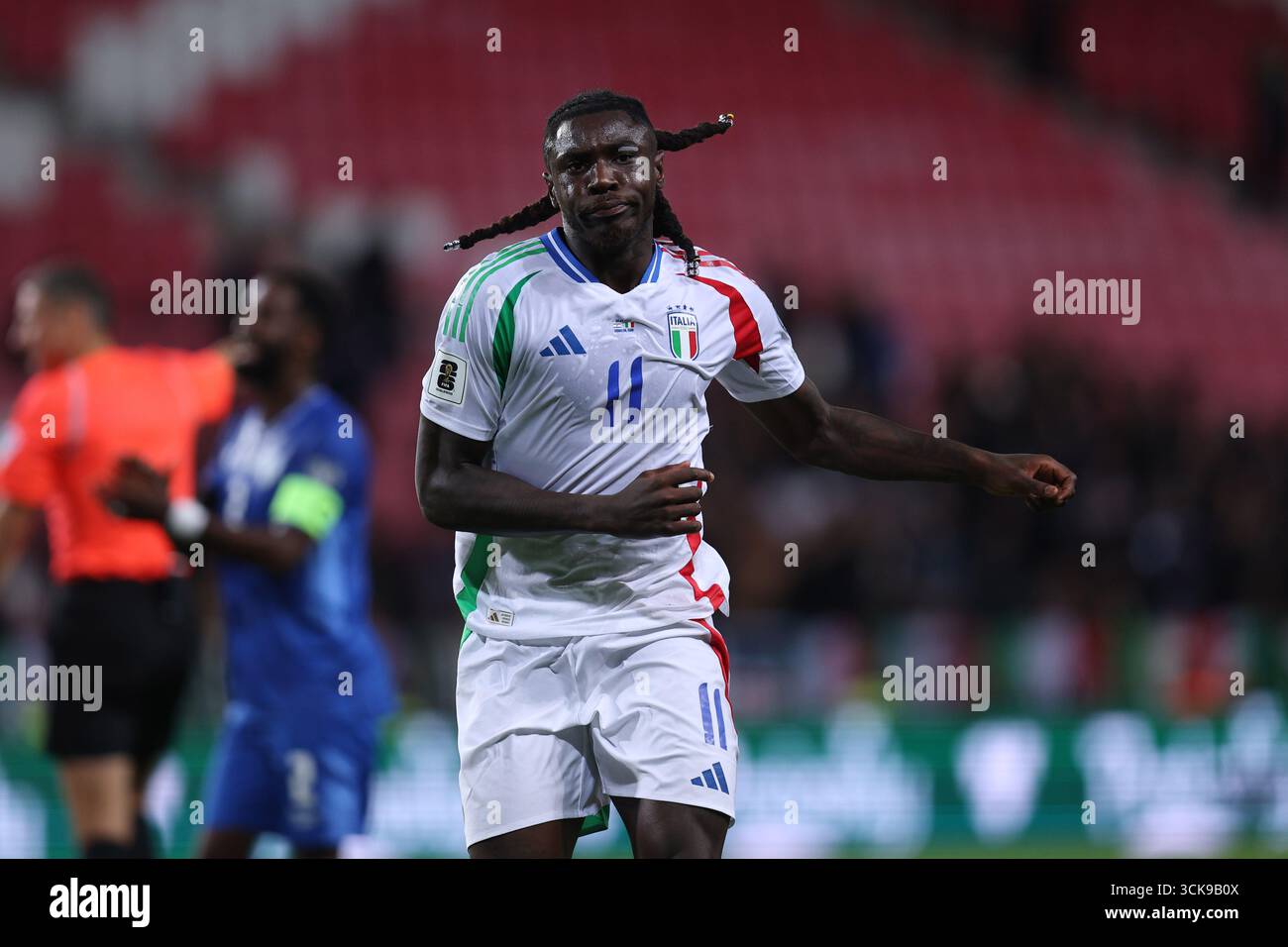 Moise Kean (Italy) celebrates after scoring his teams first goal during ...