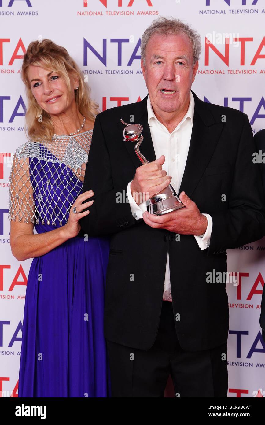 Lisa Hogan and Jeremy Clarkson in the press room after winning the ...