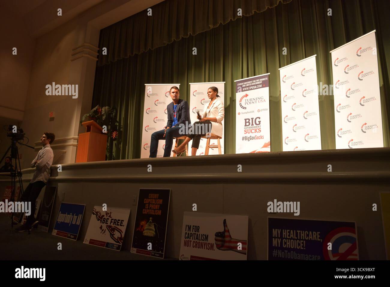DAVIE, FL - JUNE 18: Charlie Kirk, Candice Owens speak at Nova High ...