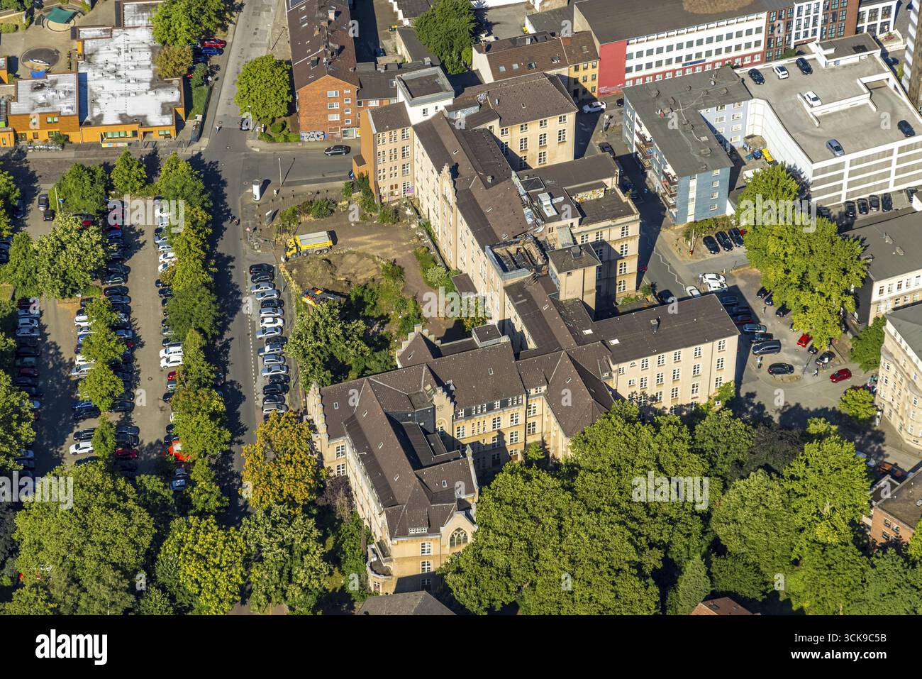 Roof truss fire in former st vincenz hospital hi-res stock photography ...
