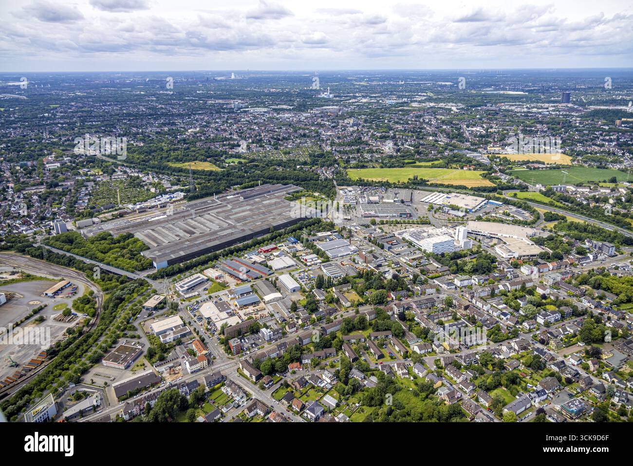 Aerial view, general view plant Vallourec Deutschland GmbH ...