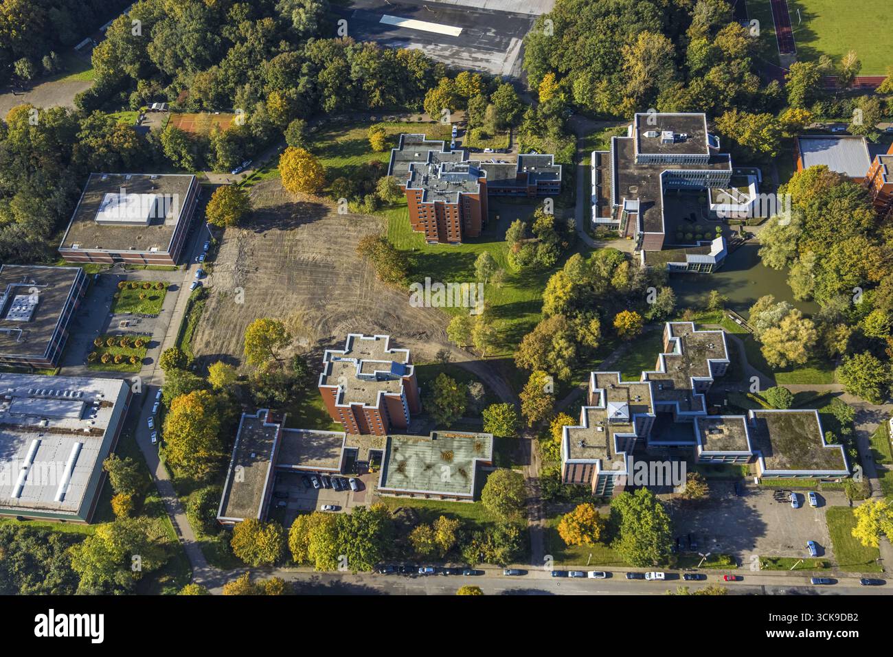 Aerial view, IPA-HAUS Selm / Bork police authority, police training ...