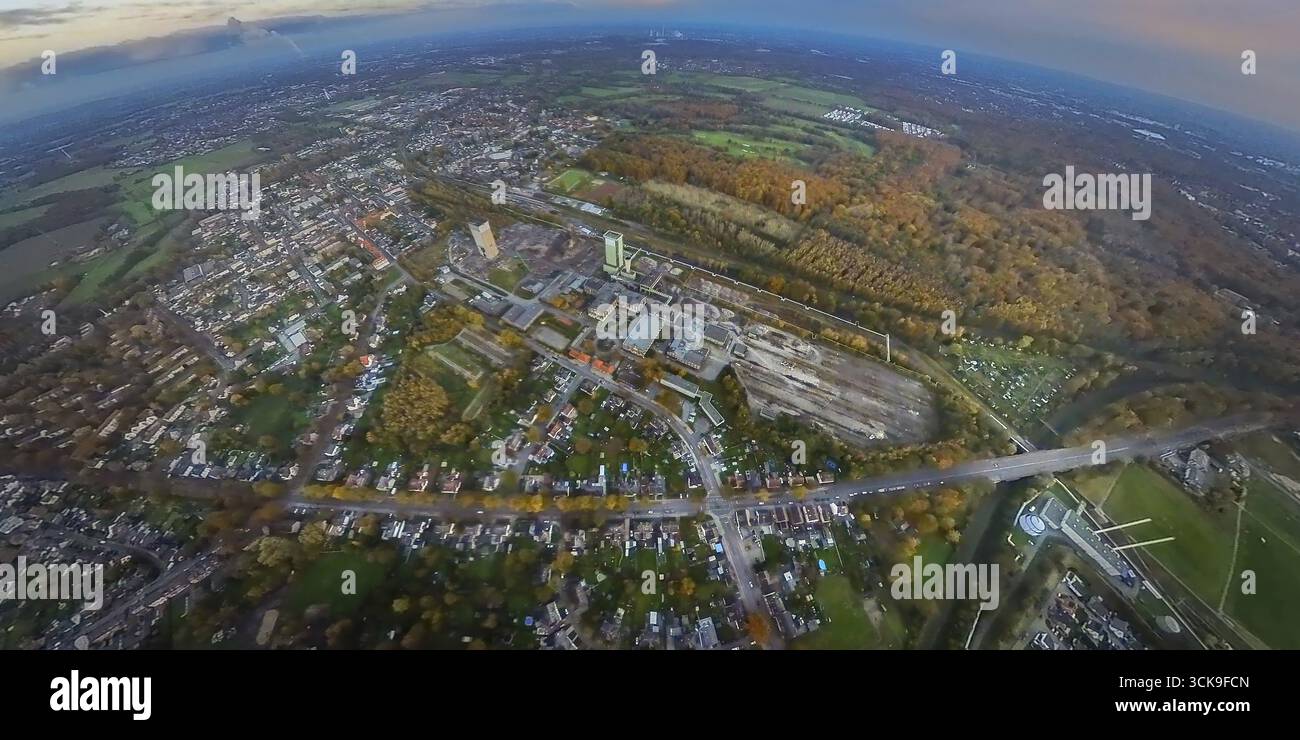 Aerial view, Former Westerholt colliery coal mine surrounded by ...