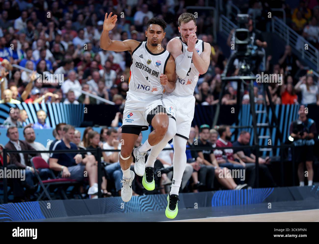 Germany's Maodo Lo and Andreas Obst during FIBA Eurobasket 2025 round ...