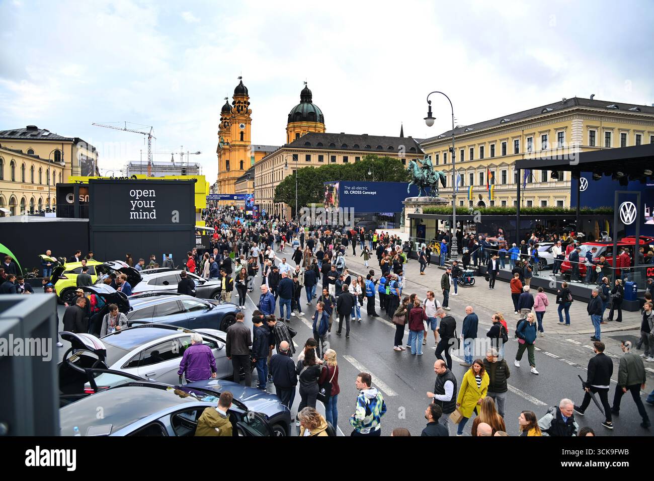 Open space on Ludwigstrasse, BYD booth, car manufacturer, car brand. Car, cars. Chinese car ...