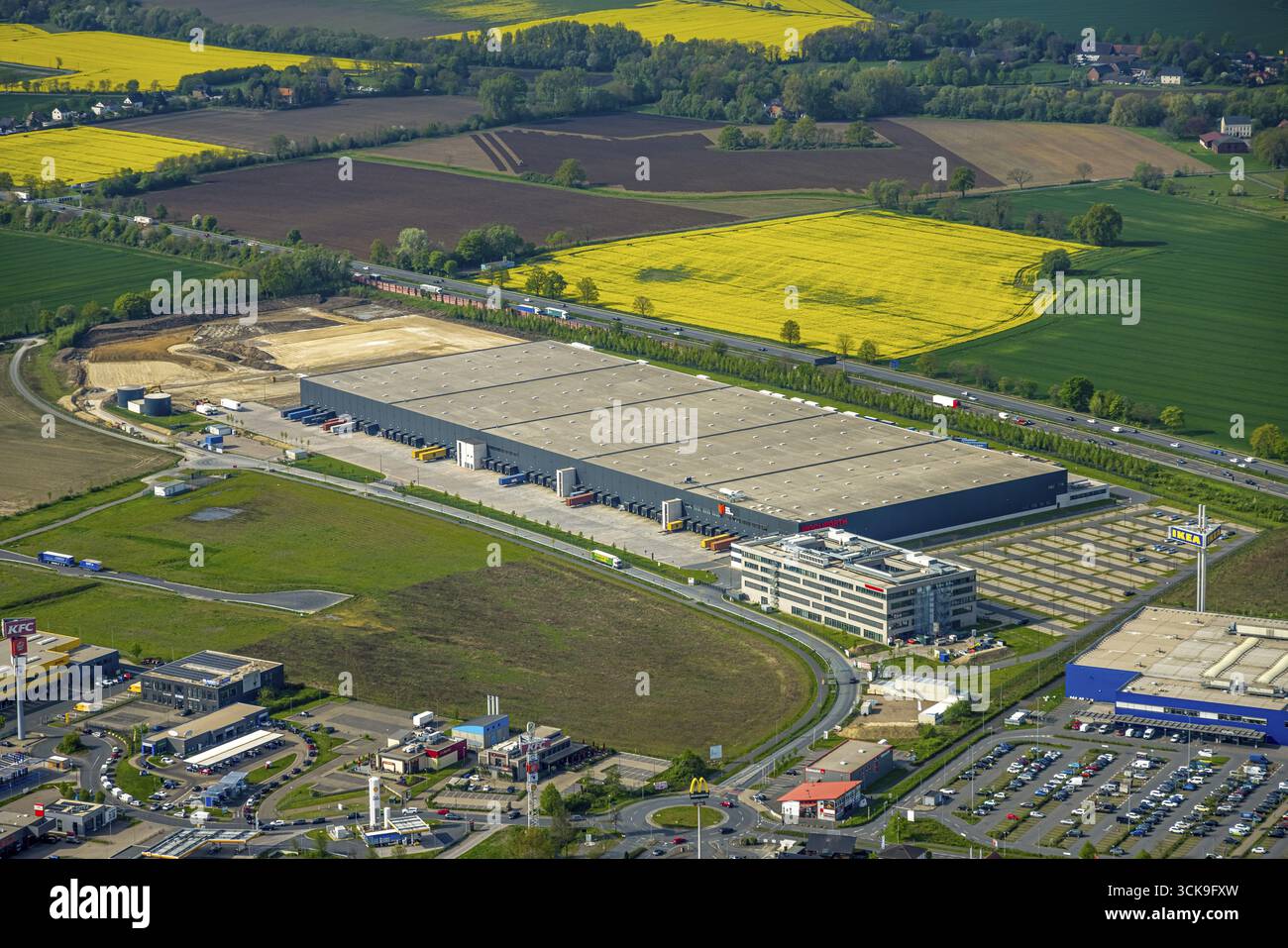 Aerial view, Woolworth GmbH central logistics on Moenninghoffs Feld ...