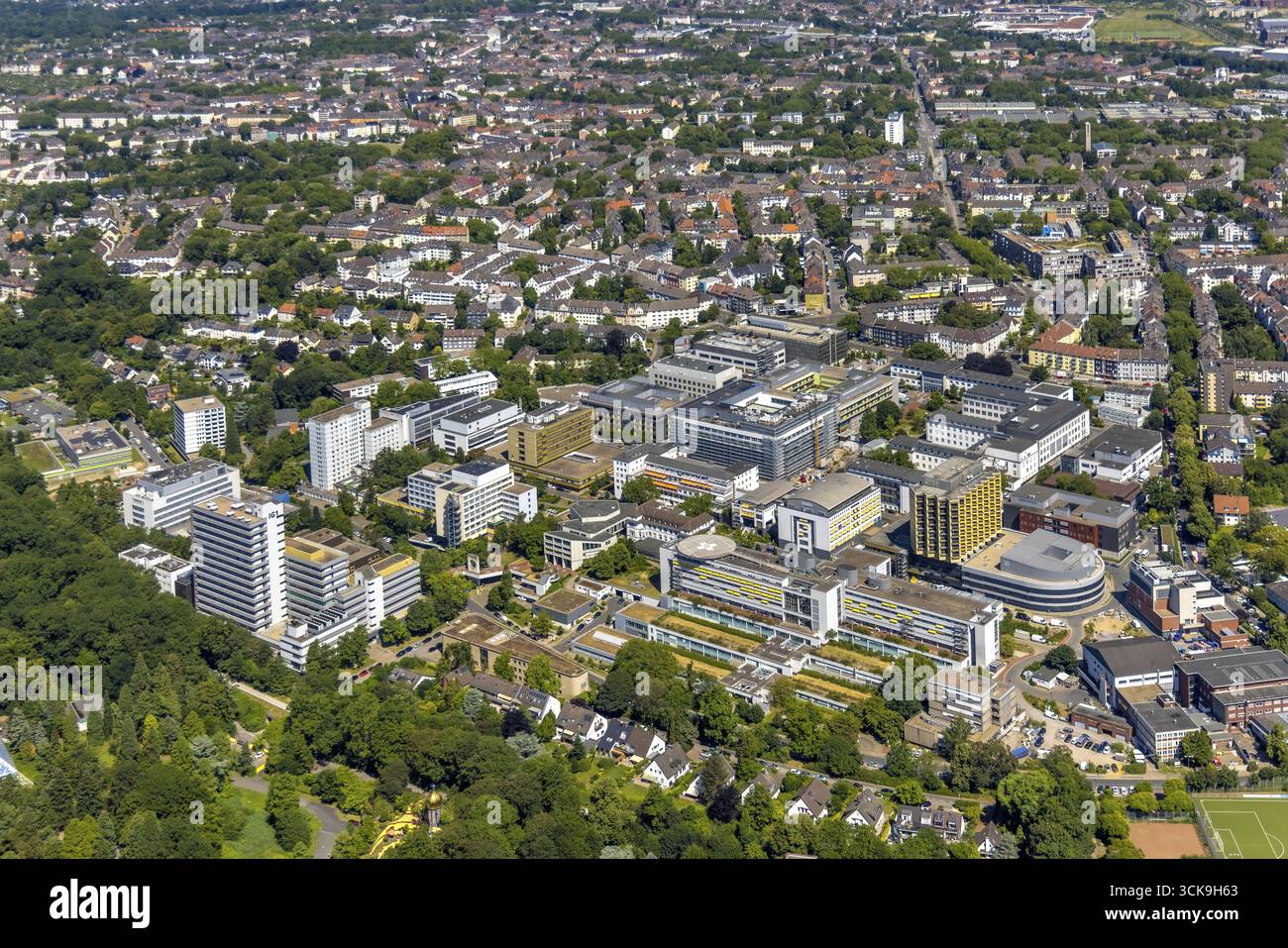 Aerial photo, University Hospital Essen, Holsterhausen, Essen, Ruhr ...