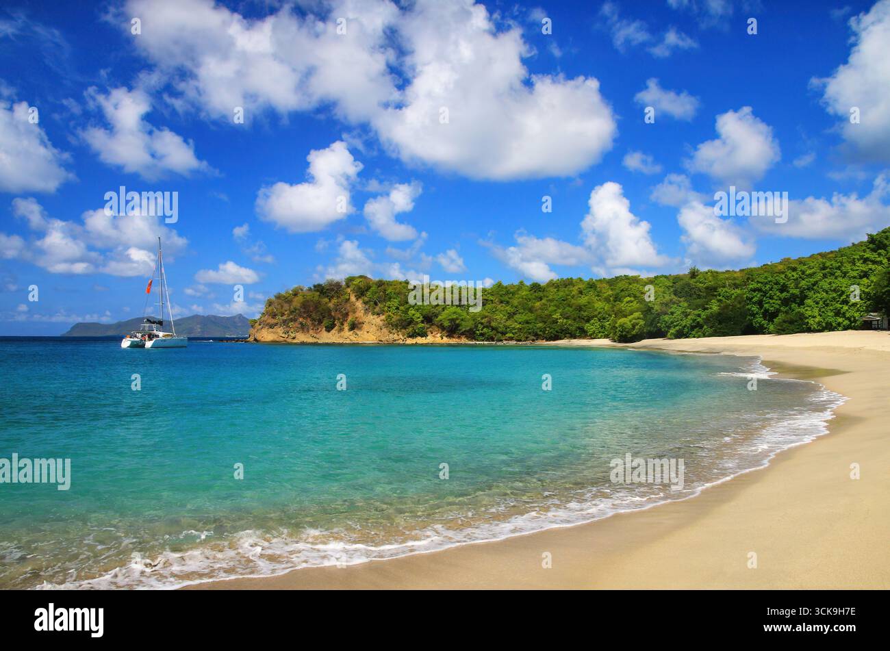 Anse La Roche Beach on Carriacou Island, Grenada. Carriacou is the ...