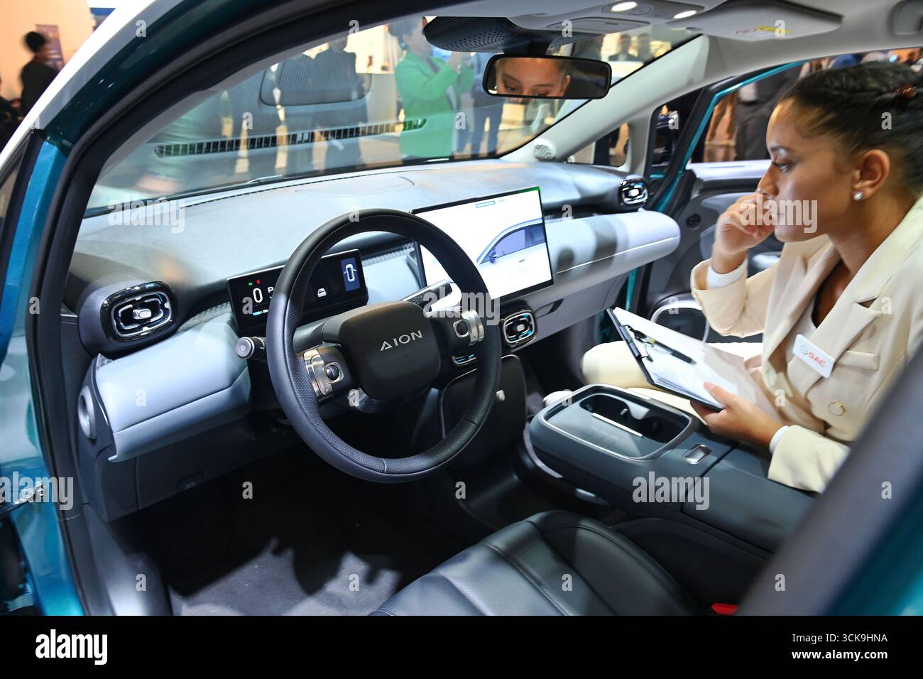 GAC booth, view of the cockpit of the AION, Chinese automaker, car ...