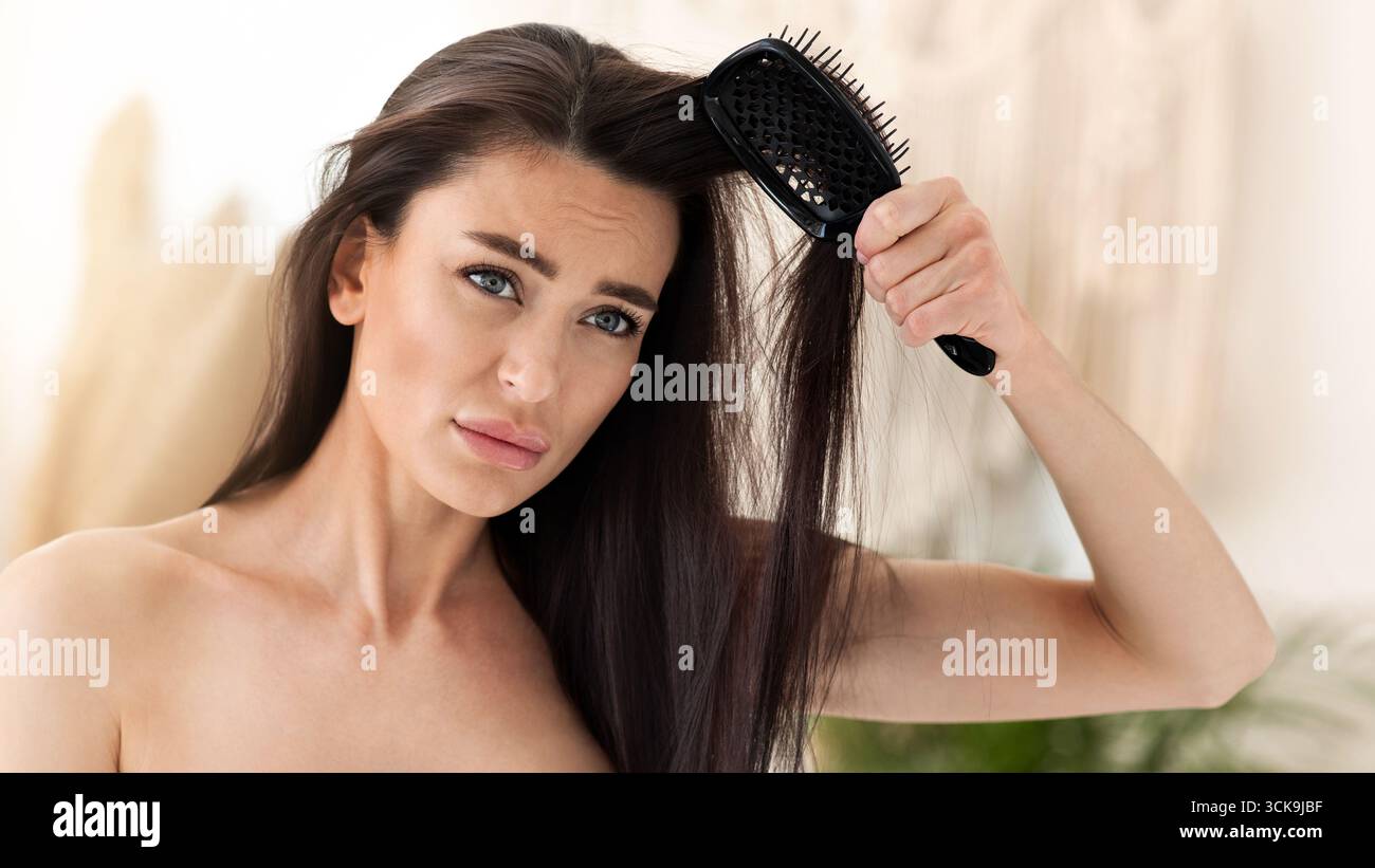Tired of beauty problems, hair loss during covid-19 lockdown Stock ...