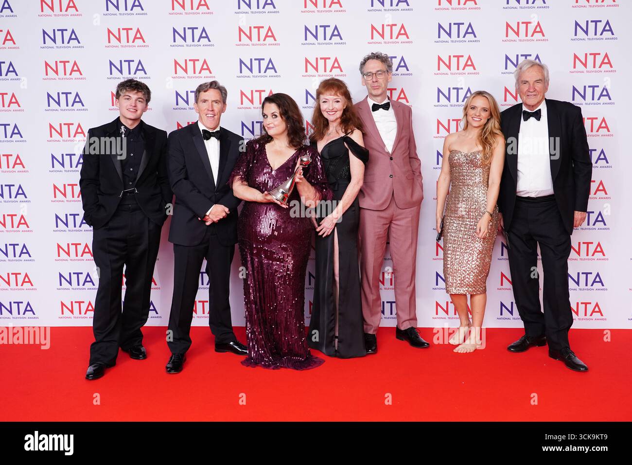 (left to right) Oscar Hartland, Rob Brydon, Ruth Jones, Melanie Walters ...