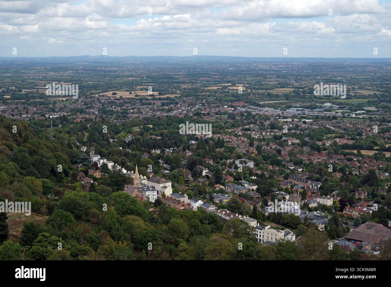 View over the town of Great Malvern from the Malvern Hills ...