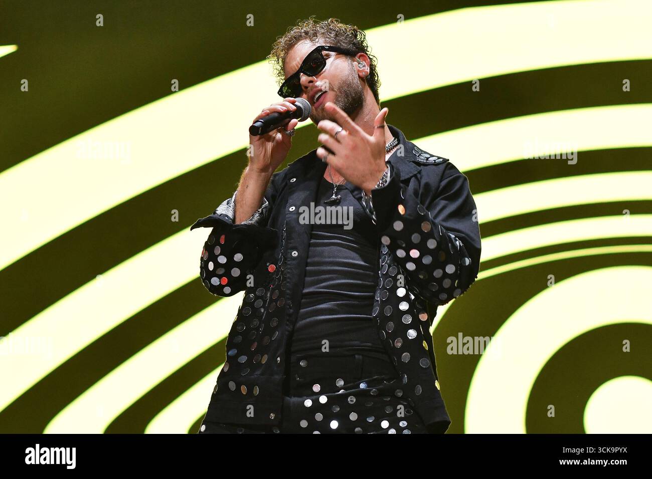 Juan Manuel Restrepo of the group La Reina del Flow performs during the ...