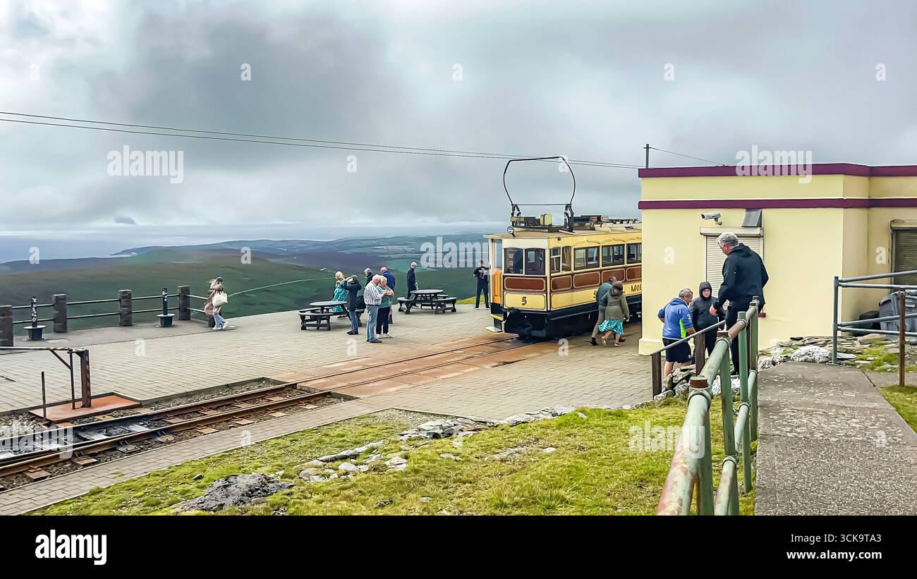 Port Erin, Isle of Man 08,05,2023 Group of people are standing on a ...