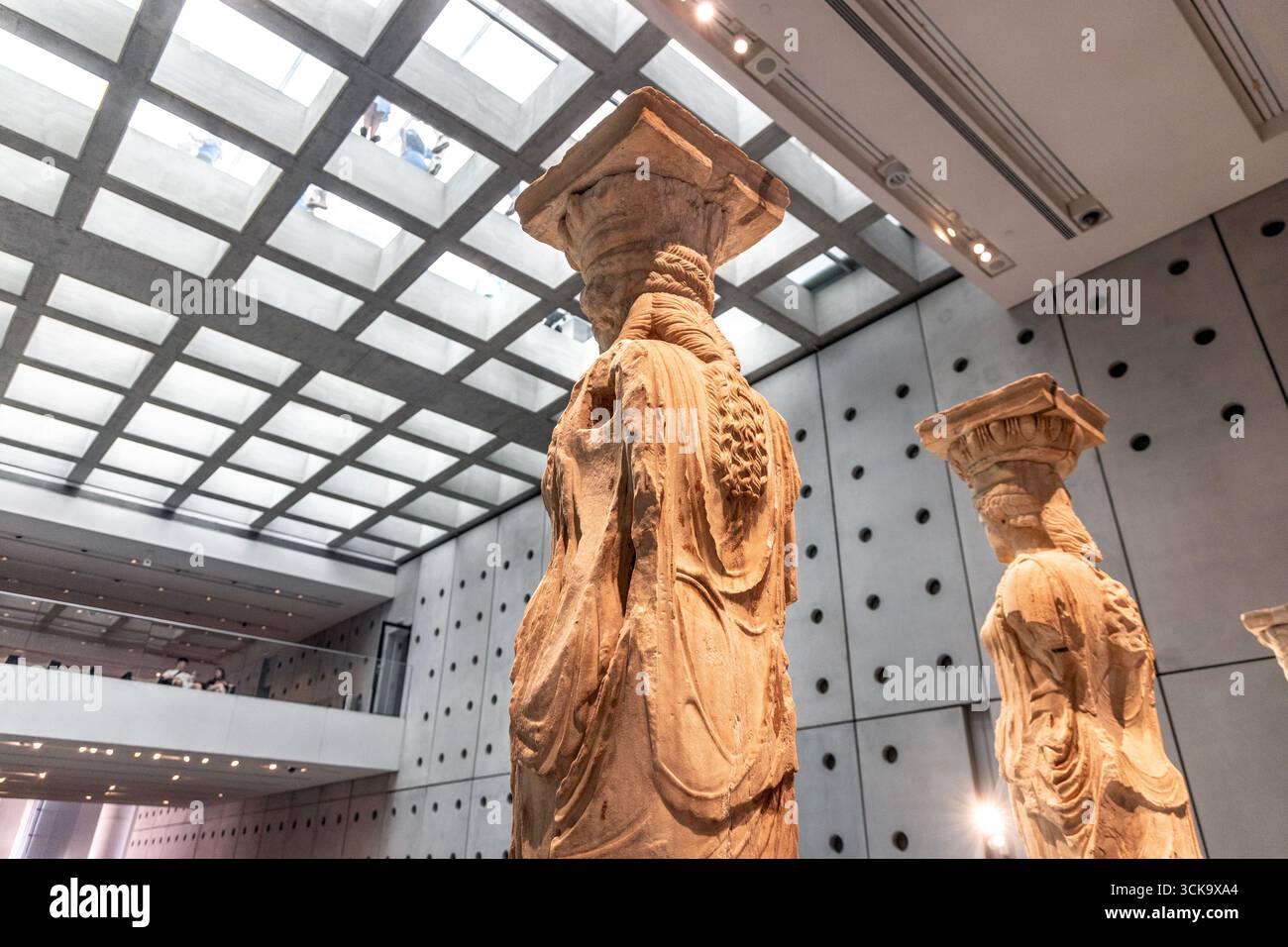 Original Caryatids of the Erechtheion displayed at the Acropolis Museum ...