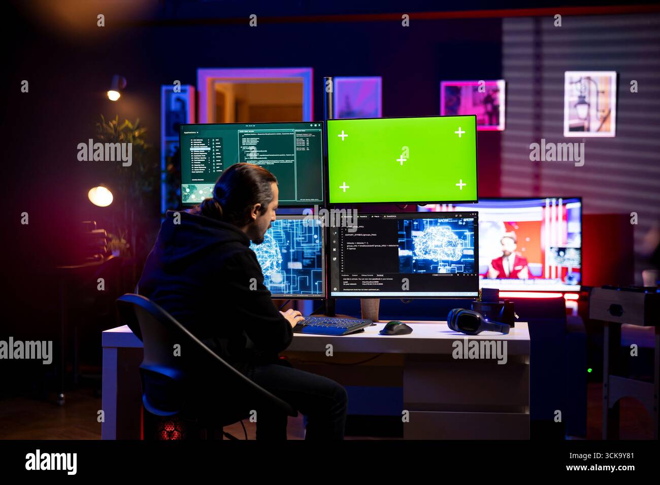 Secret information on screen glitch hi-res stock photography and images ...