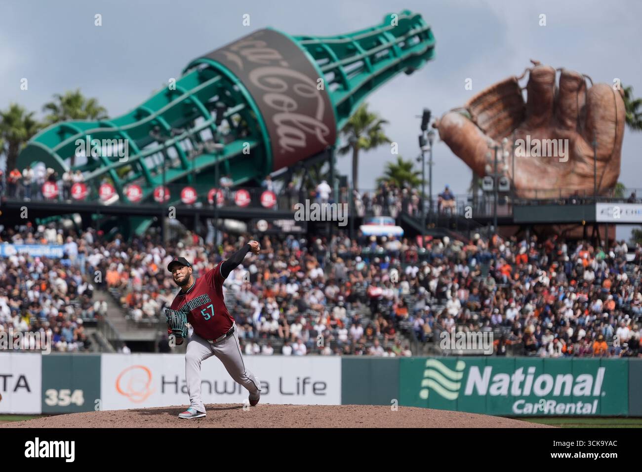 Arizona Diamondbacks pitcher Eduardo Rodriguez (57) throws against the ...