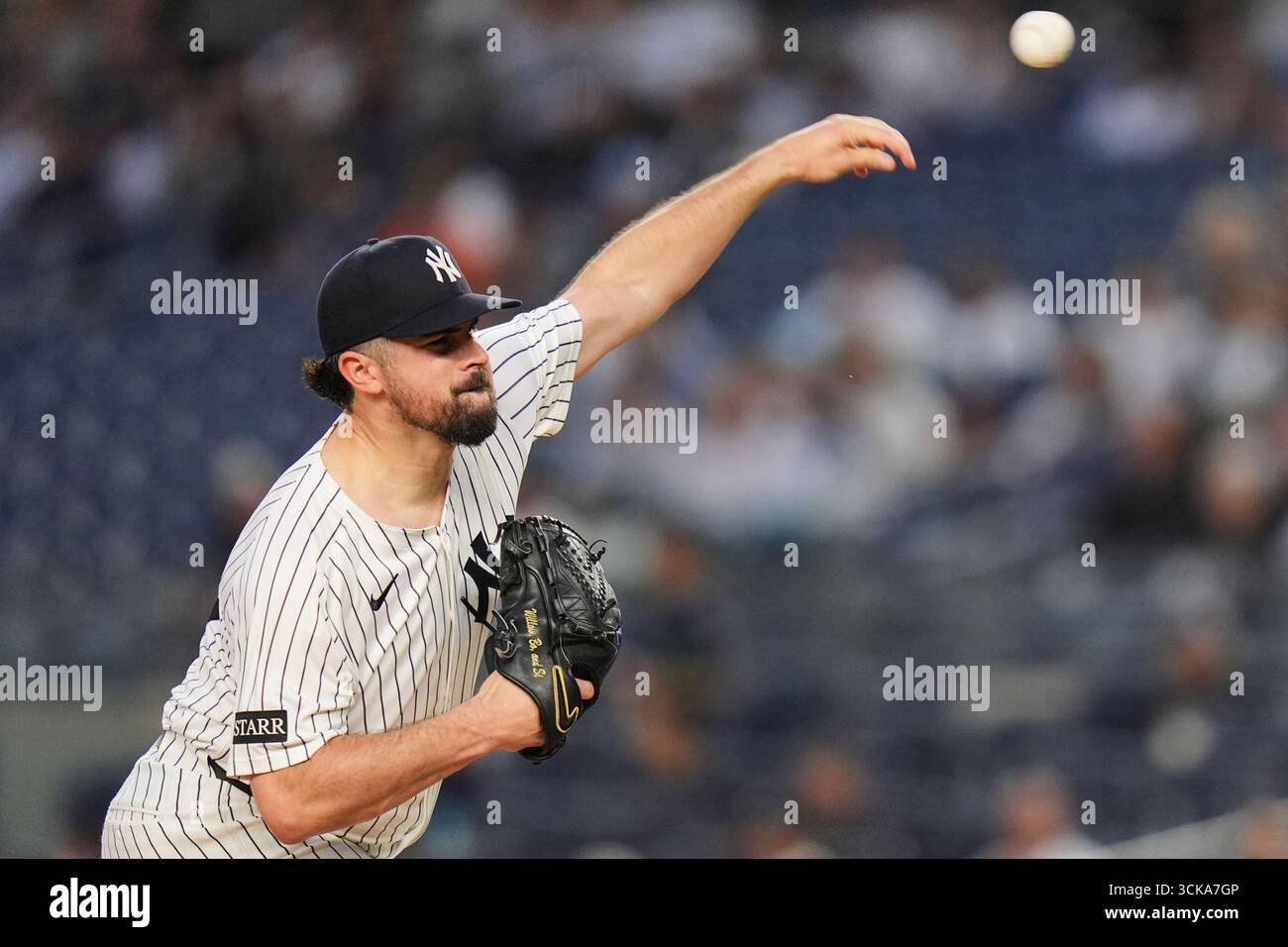 New York Yankees Carlos Rodón Pitches During The First Inning Of A