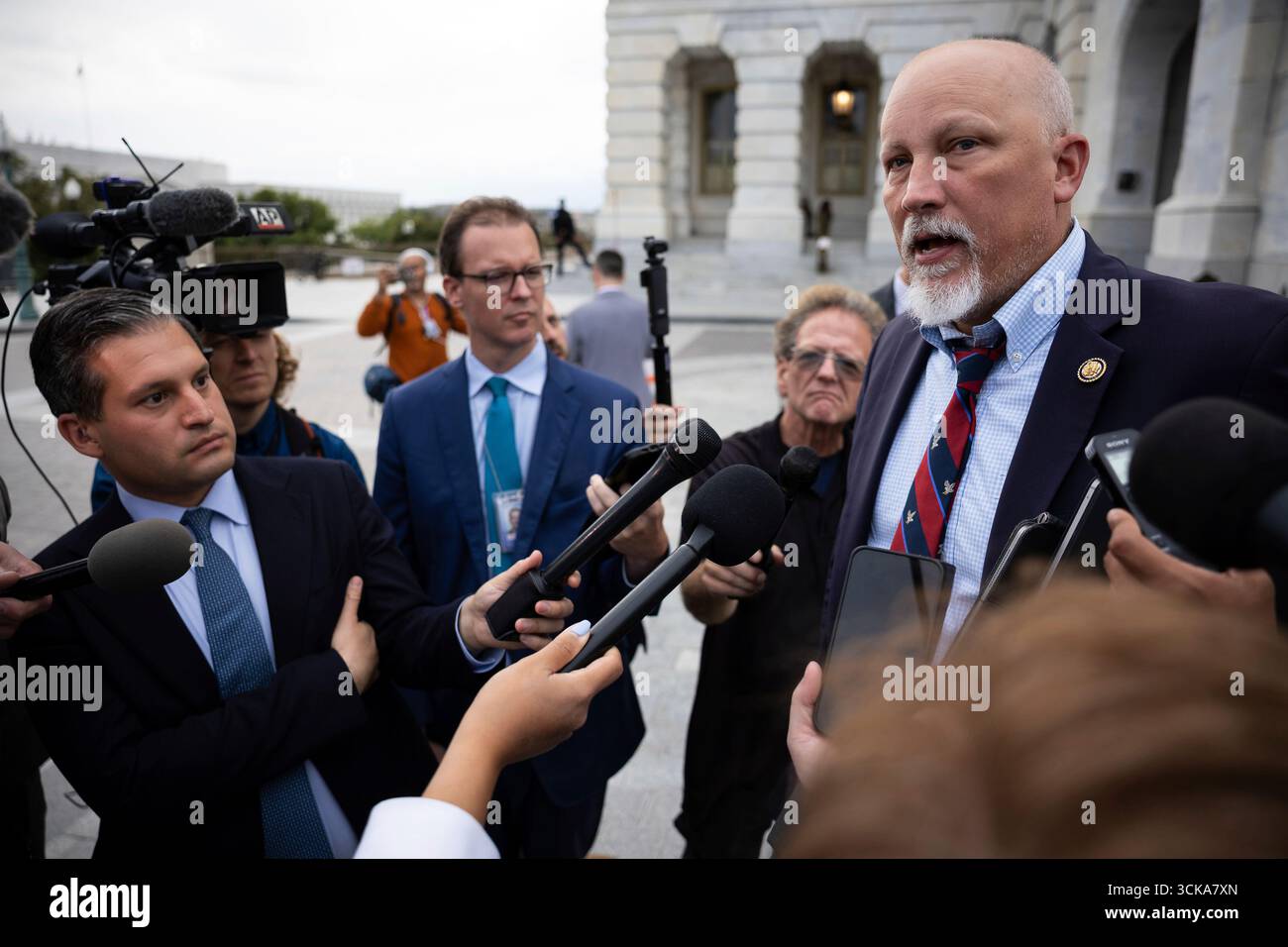 Rep. Chip Roy (R-Texas) speaks with reporters outside the U.S. Capitol ...